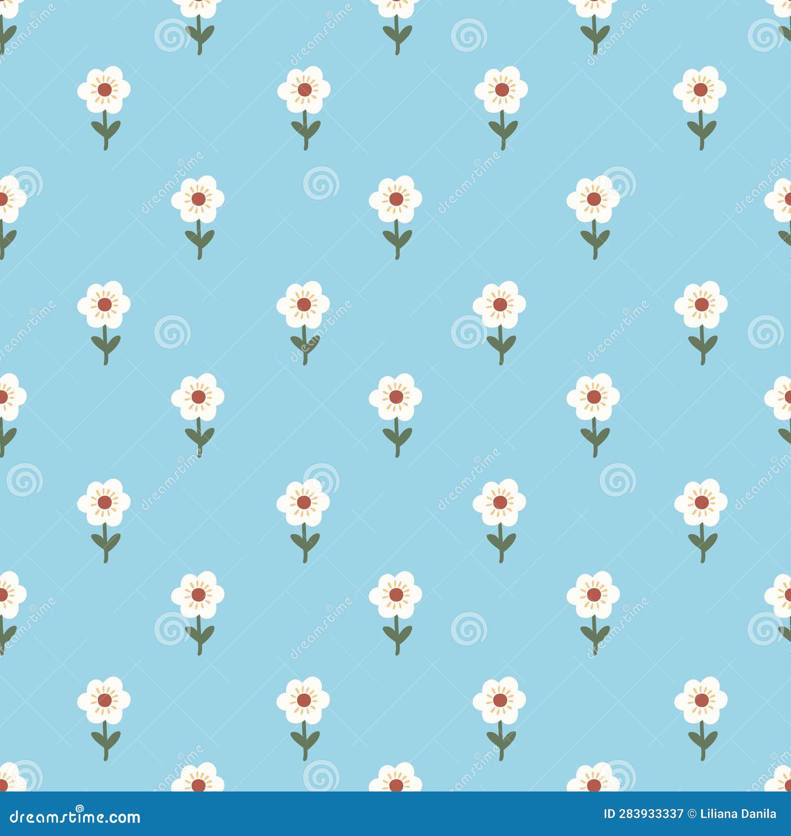 Floral Seamless Pattern with Simple Design, Small Delicate White ...