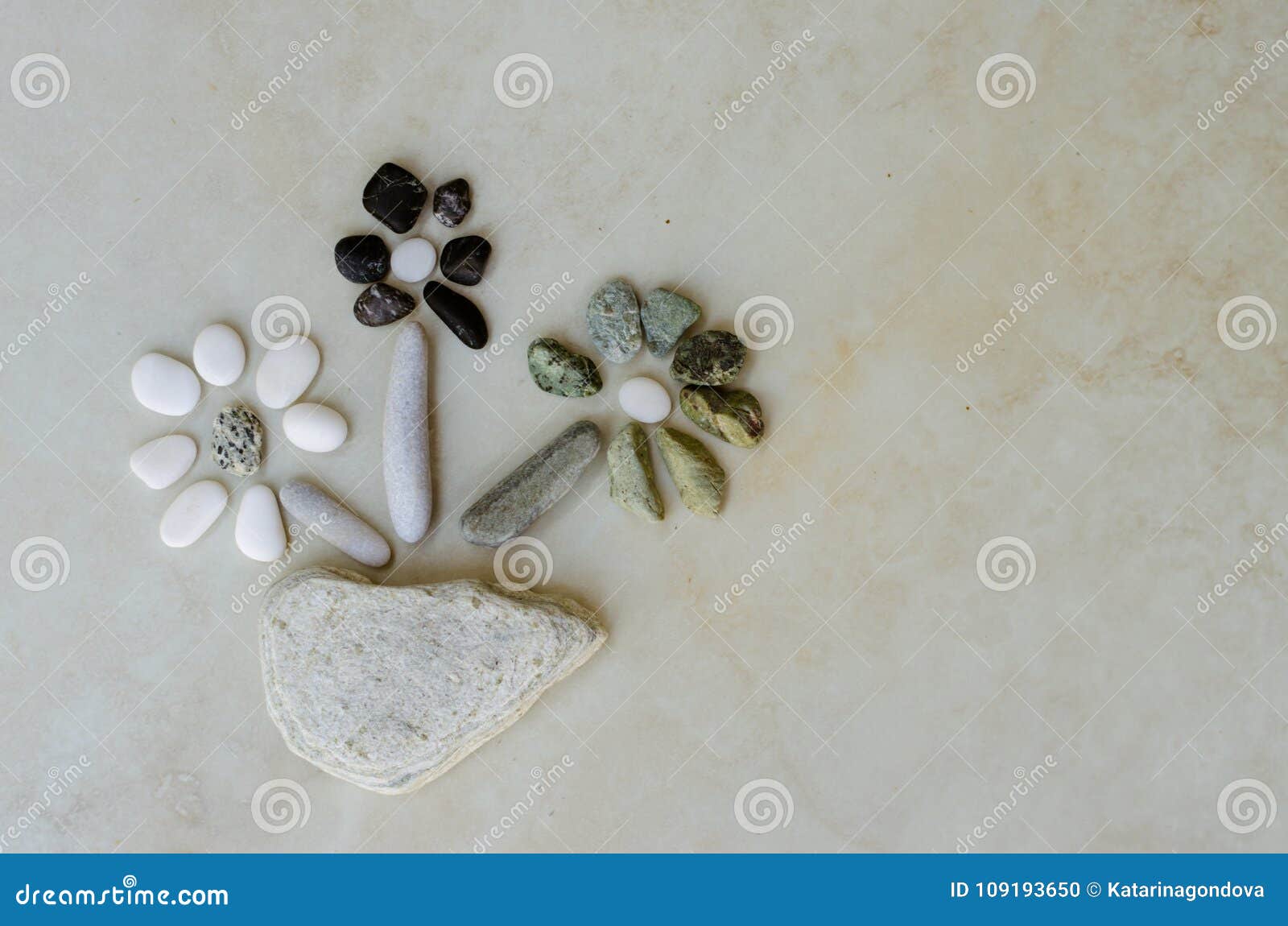 Simple Flowers from Stone Pebbles Stock Photo - Image of bouquet, black ...