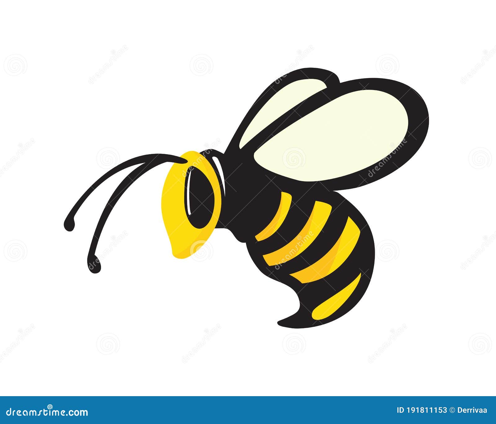 Simple Flying Bee stock vector. Illustration of brand - 191811153