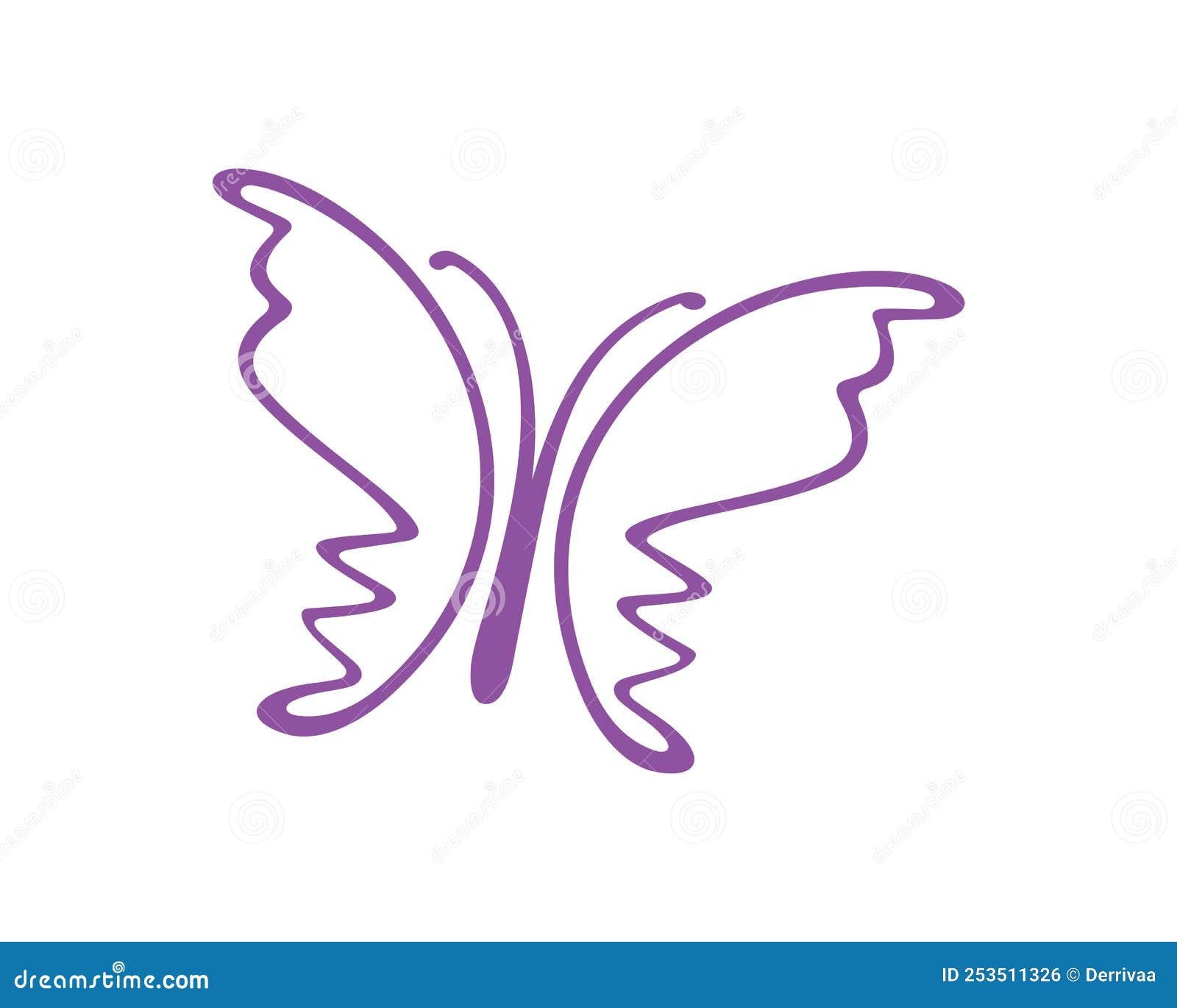 Simple Flying Butterfly Simple Illustration with Purple Color Stock ...