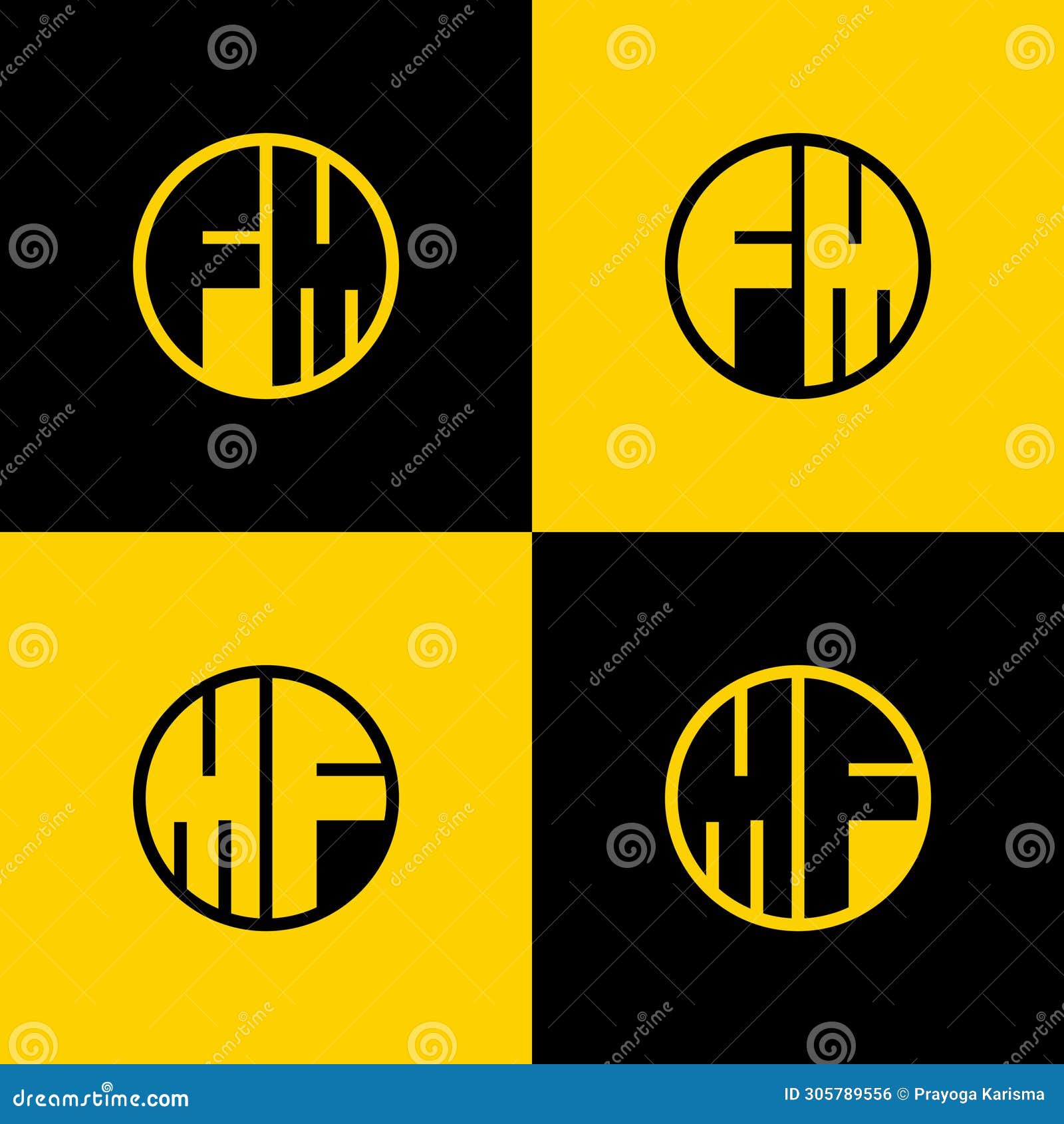 Simple FM and MF Letters Circle Logo Set, Suitable for Business with FM ...