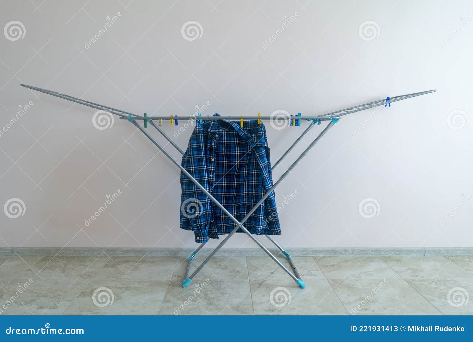 Simple Foldable Rack Dryer with Clean Washed Clothes Textile, Drying ...