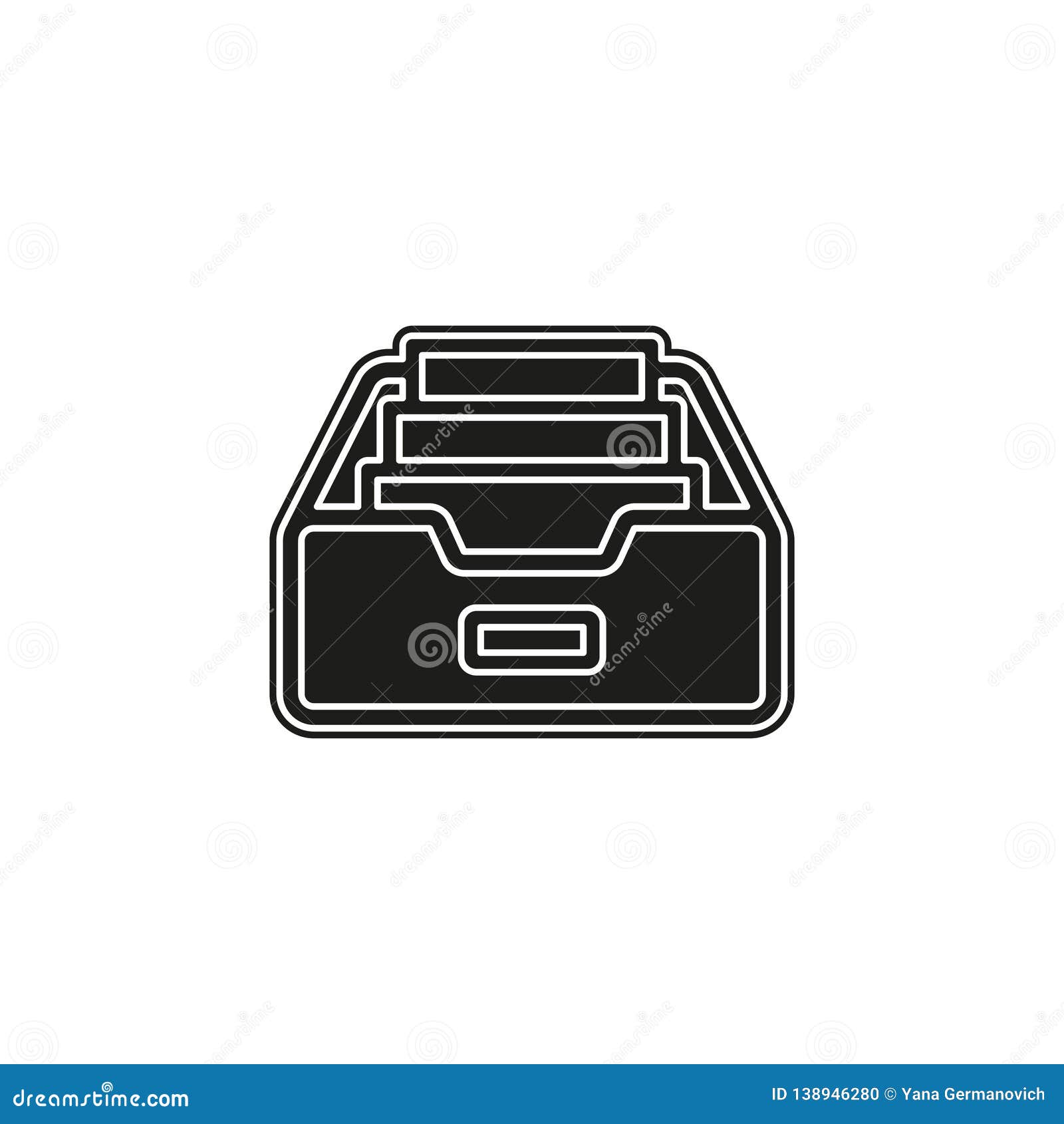 Simple Folder Archive Vector Icon Stock Illustration - Illustration of ...
