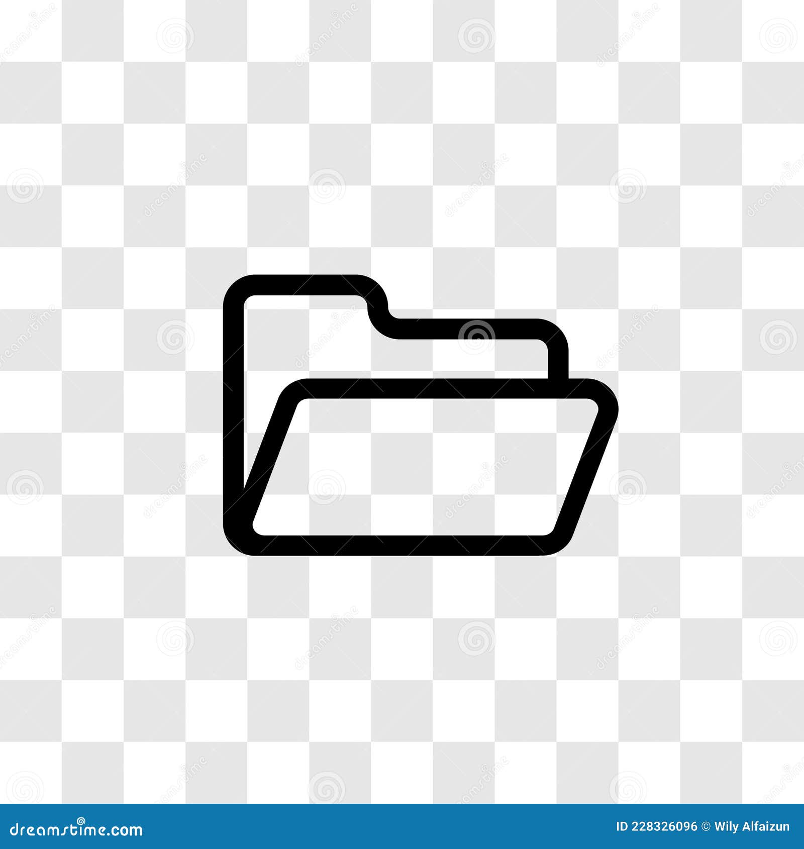 Simple Folder Icon Black Line Style Stock Vector - Illustration of ...