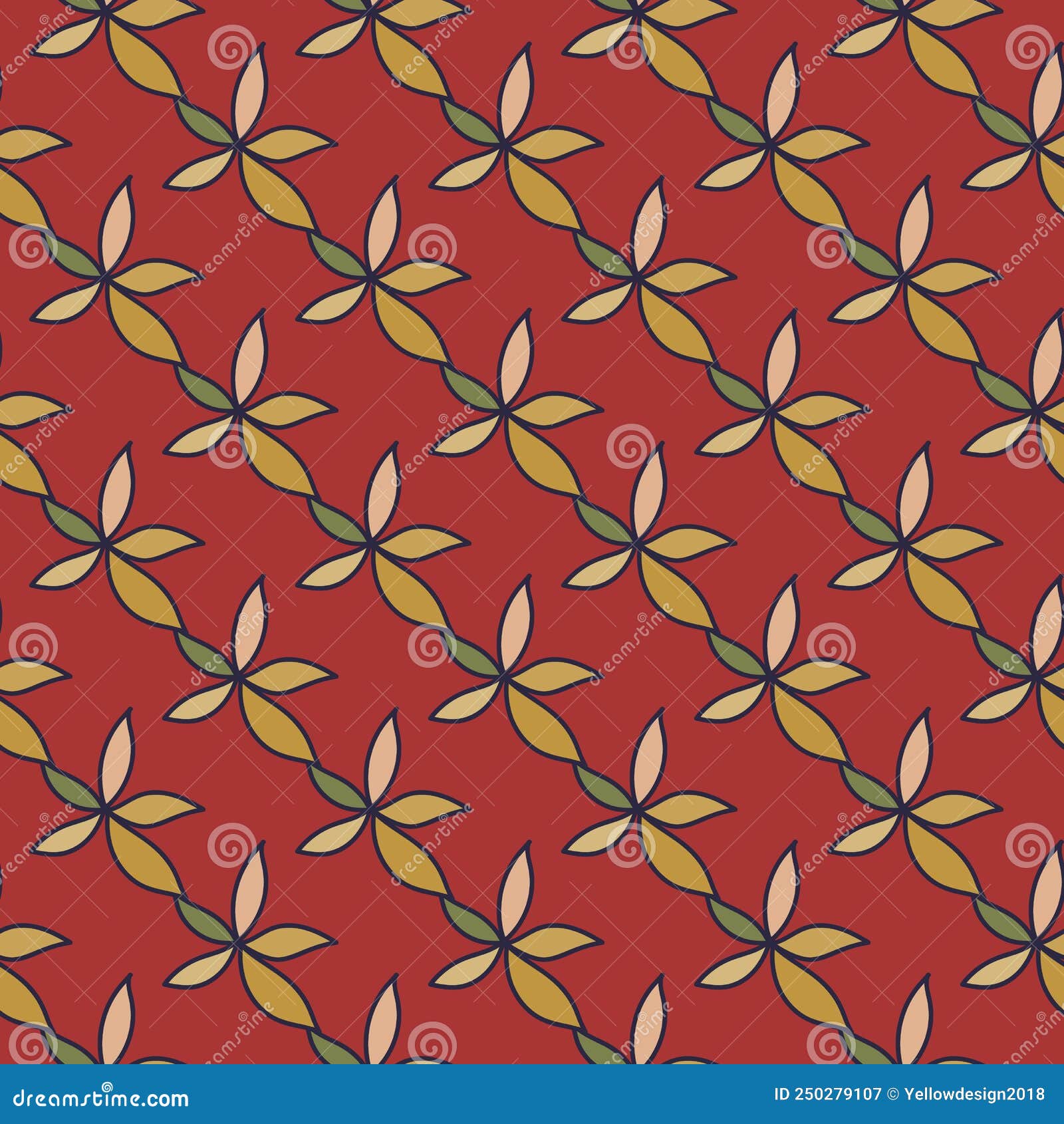 Simple Foliage Seamless Pattern. Doodle Leaves Wallpaper Stock ...