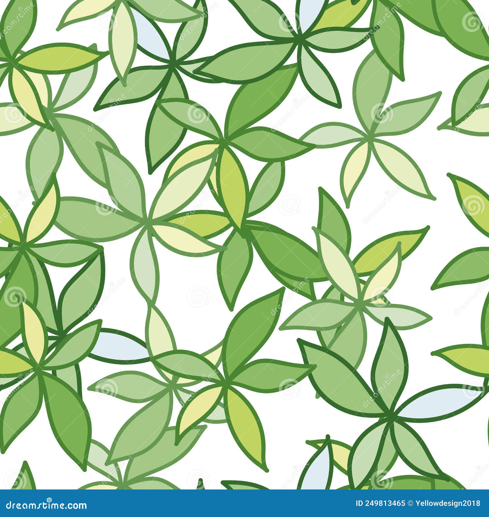 Simple Foliage Seamless Pattern. Doodle Leaves Wallpaper Stock Vector ...
