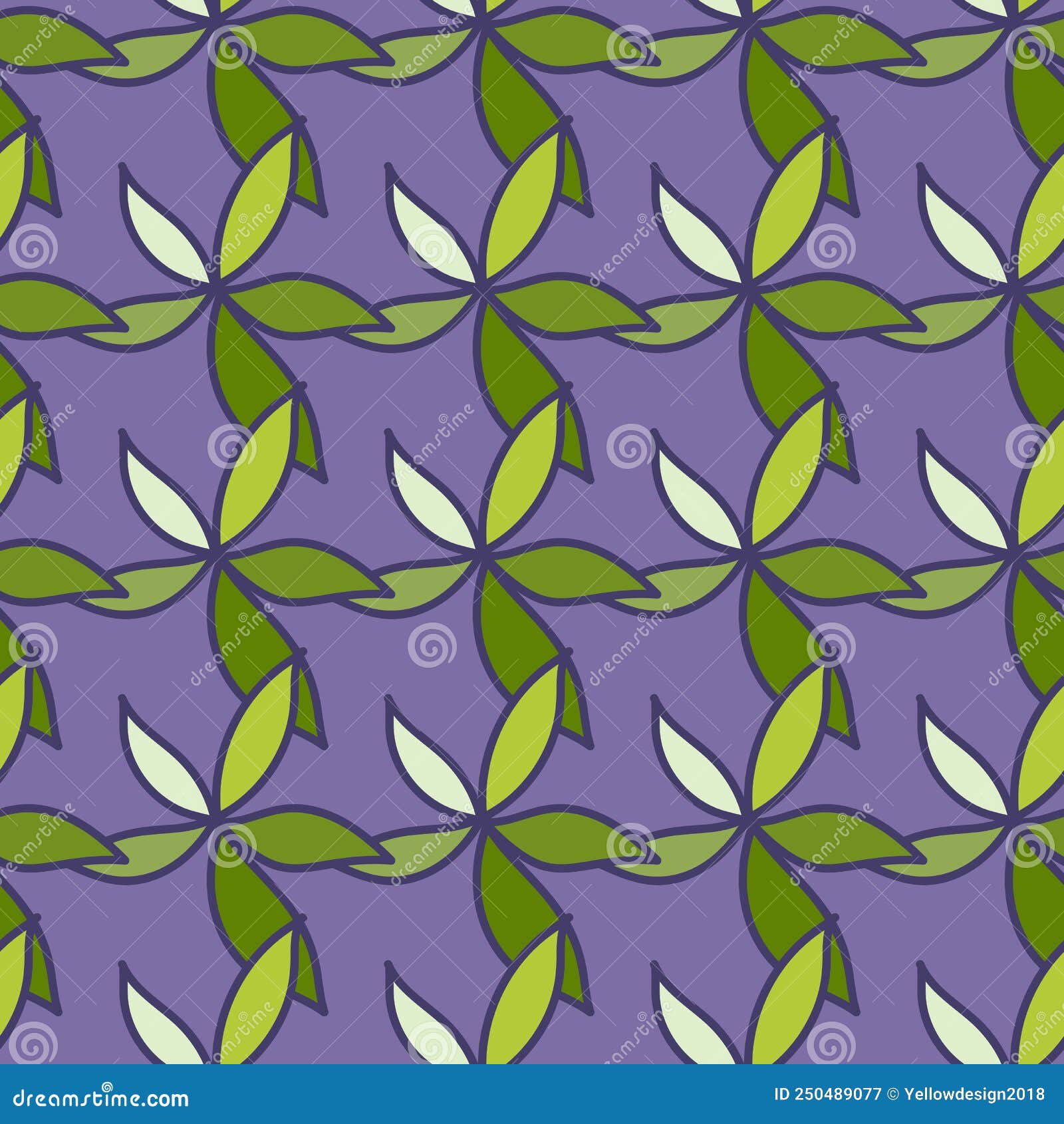 Simple Foliage Seamless Pattern. Doodle Leaves Wallpaper Stock Vector ...