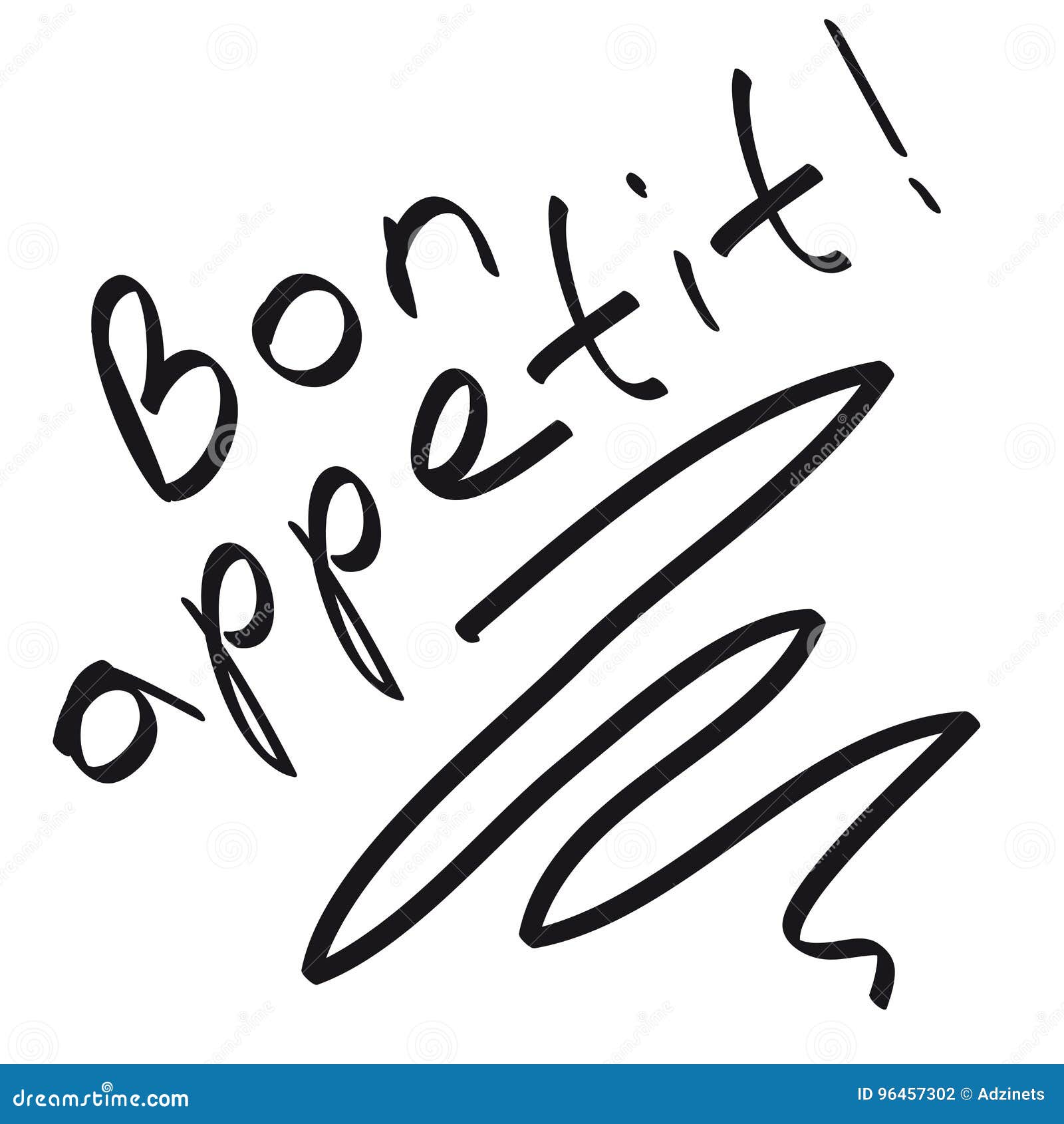 A Simple Font in Hand-written Text `Bon Appetit`. Stock Vector ...