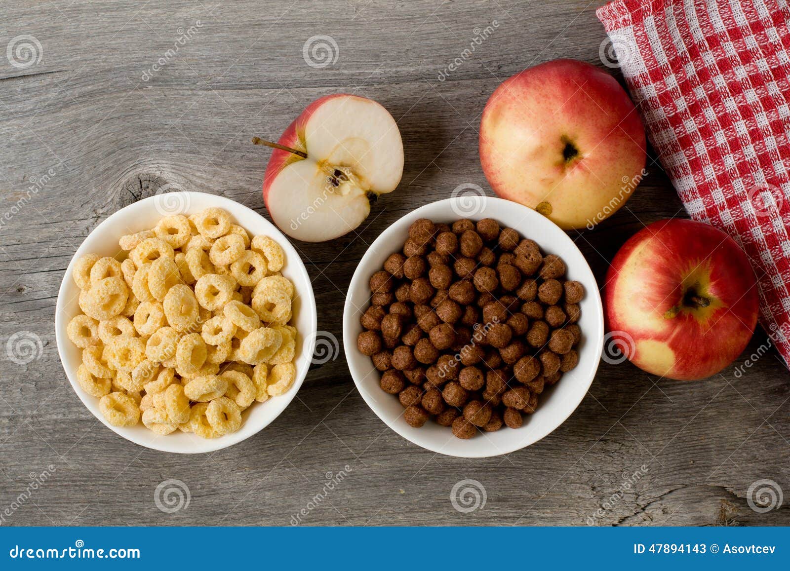 The Simple Food Composition with Apples and Corn Flacks Stock Image ...