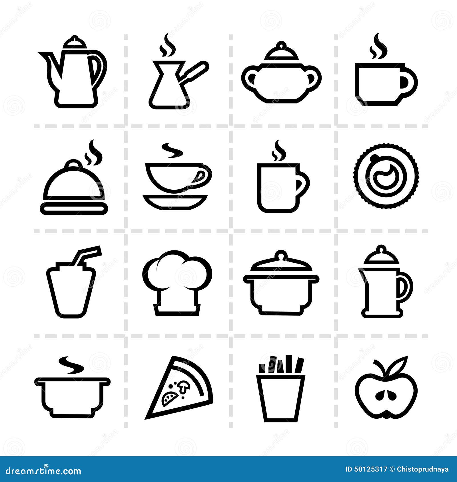 Simple food icons stock vector. Illustration of line - 50125317
