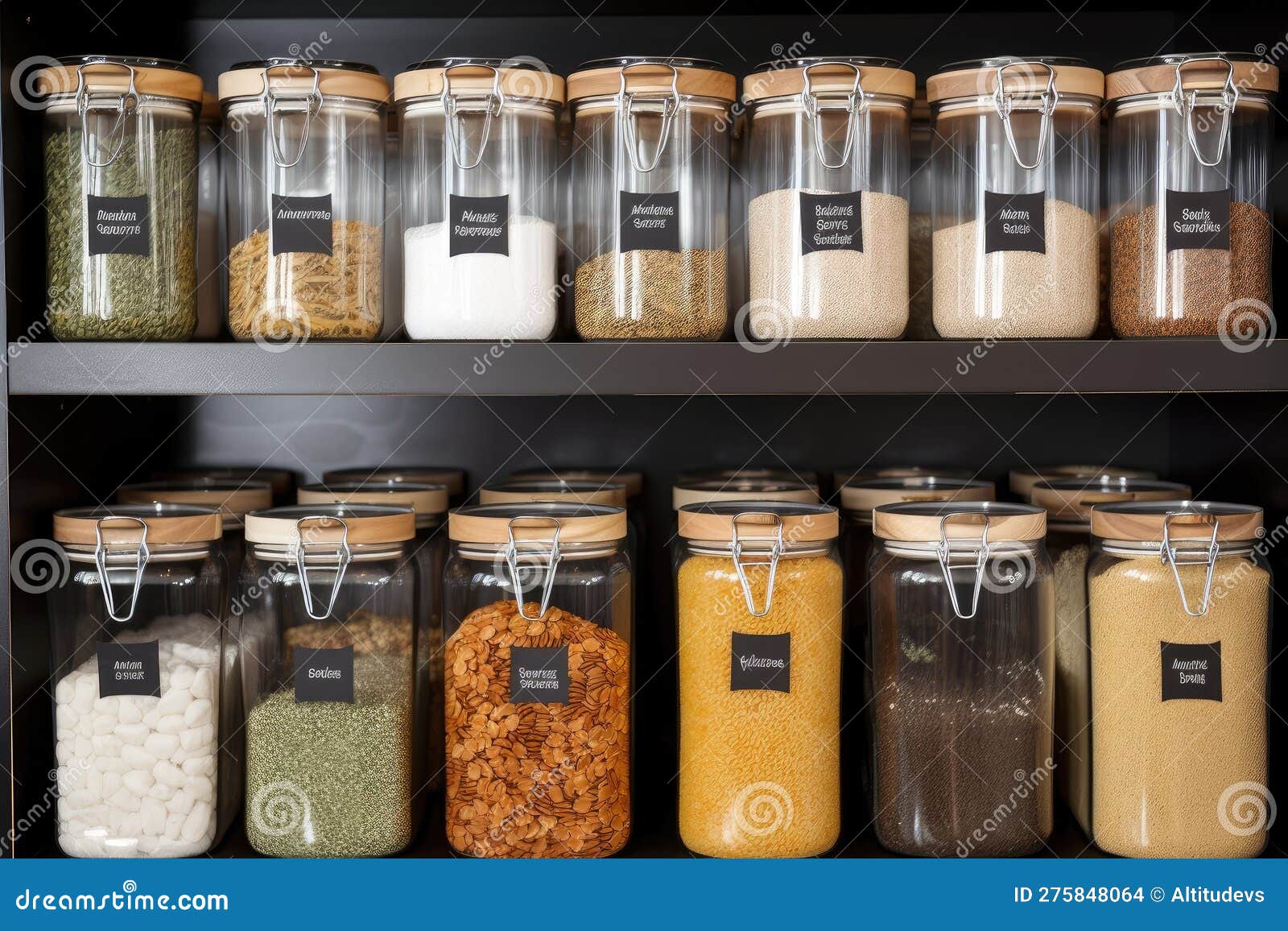 Simple Food Storage System with Clear Jars and Labels for Easy ...