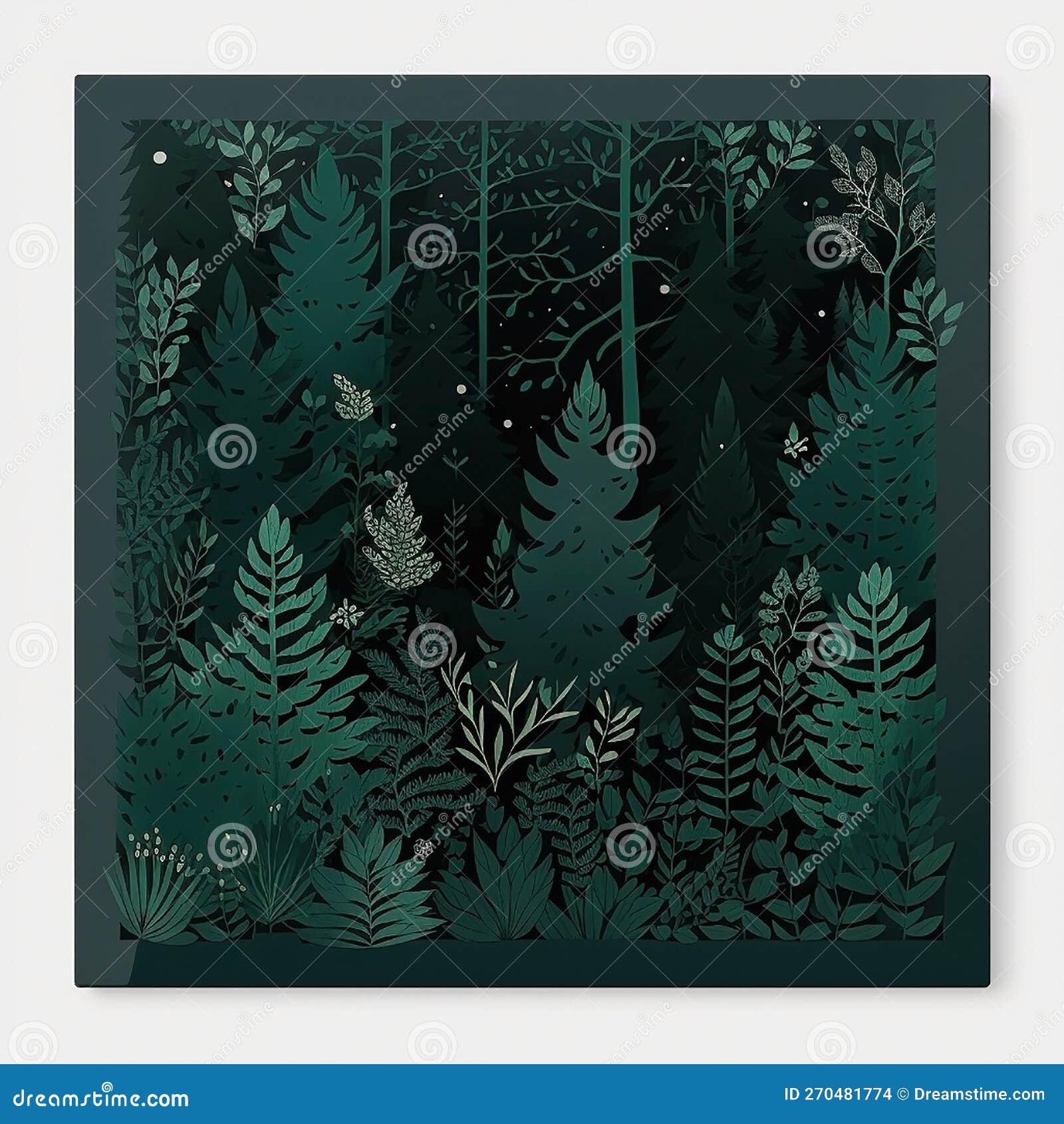 Simple Forest Pattern Dark Green 2 Stock Illustration - Illustration of ...
