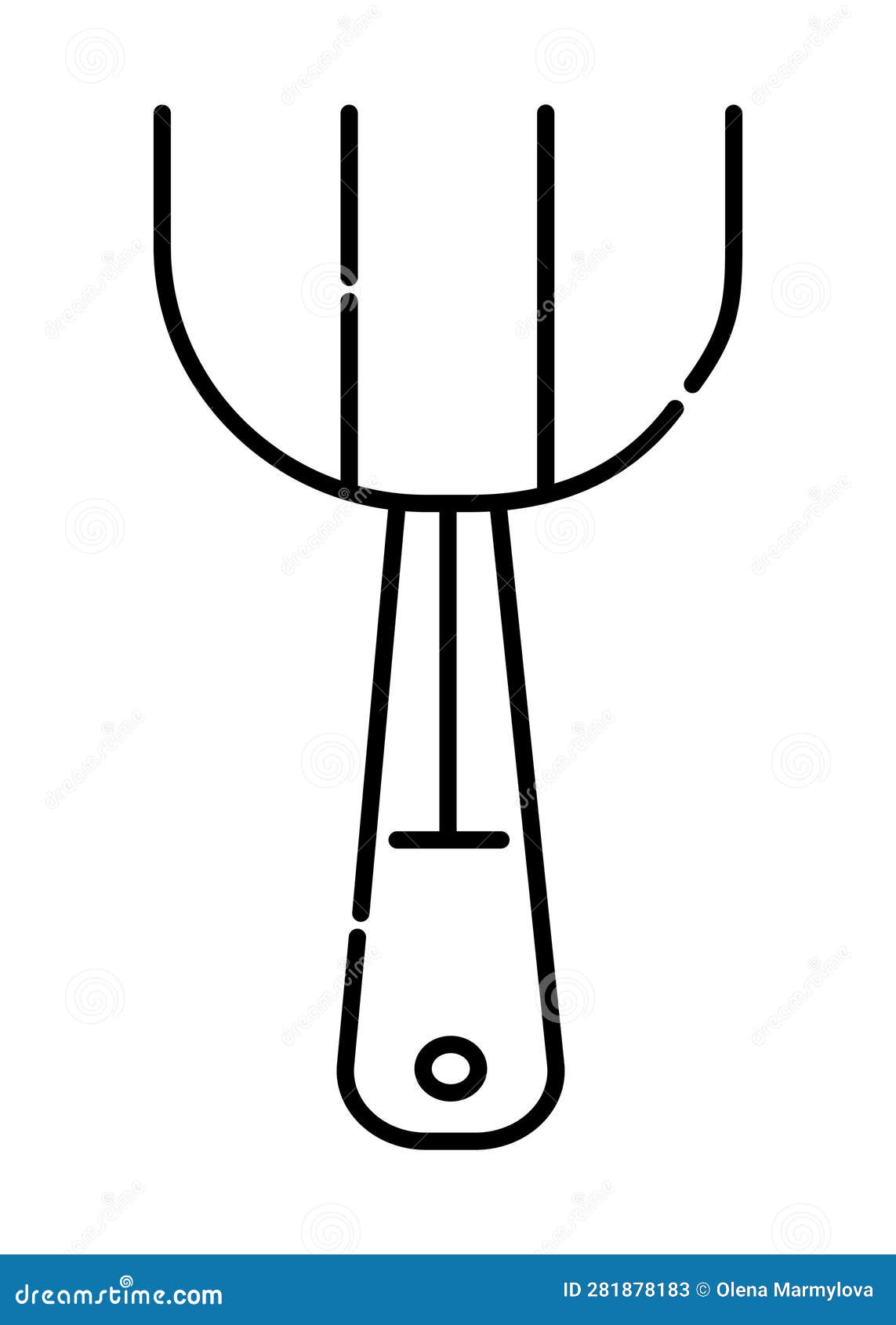 Simple Fork Black Line Icon Stock Vector - Illustration of simple ...