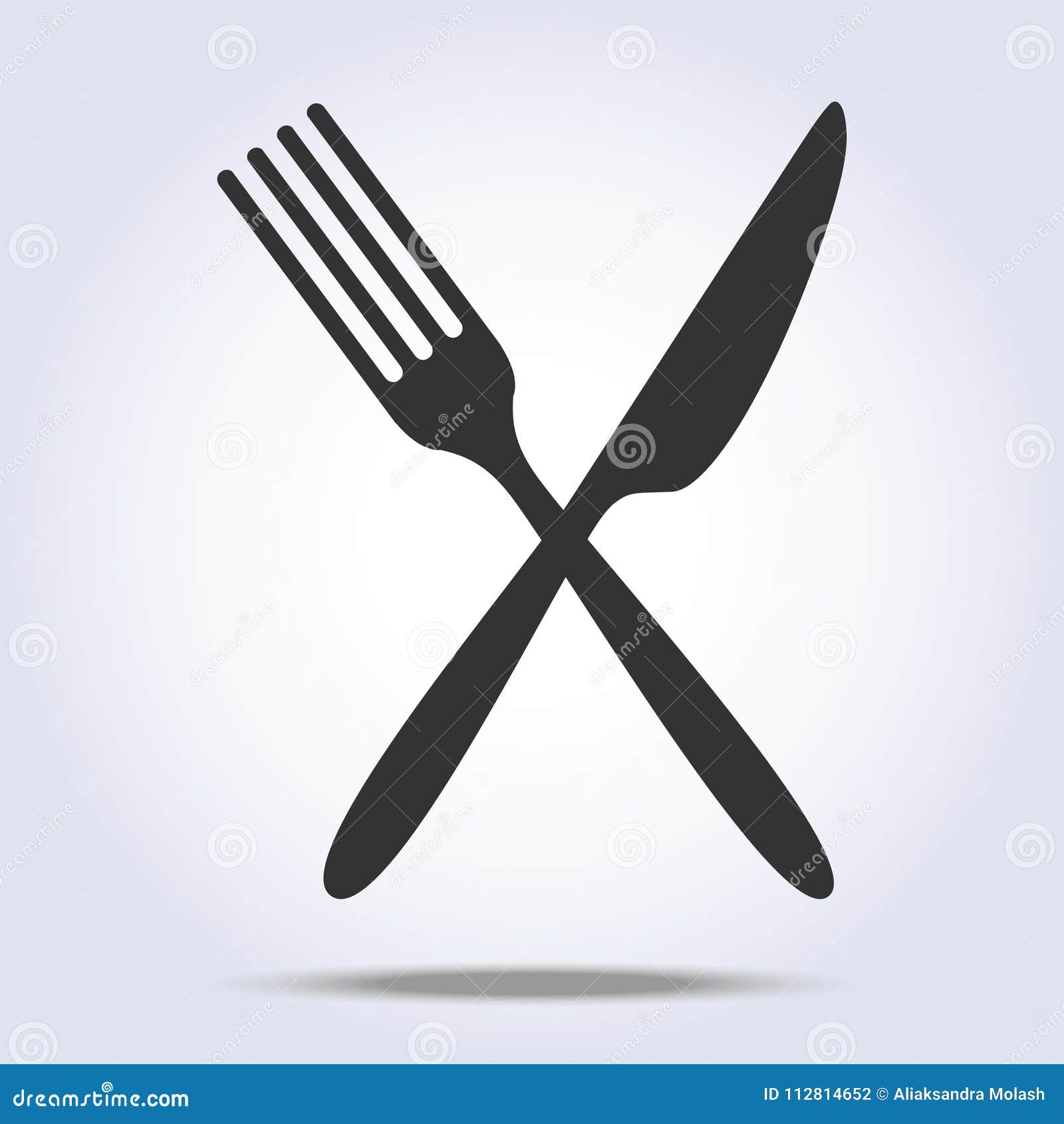 Simple fork and knife icon stock vector. Illustration of restaurant ...