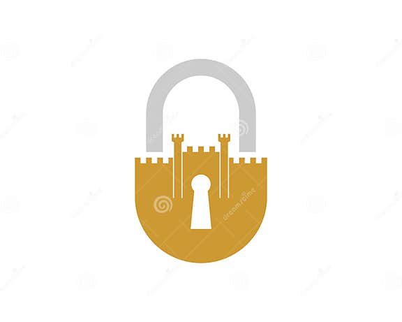 Simple Fortress Padlock with Key Hole Inside Stock Vector ...