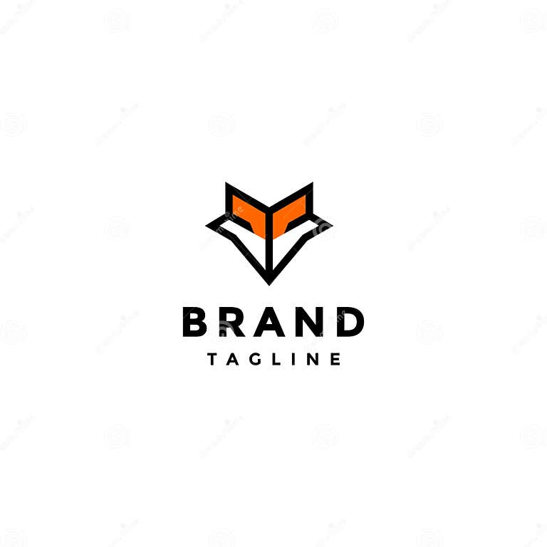 Simple Fox Head Initial FF Letter Logo Design Stock Illustration ...