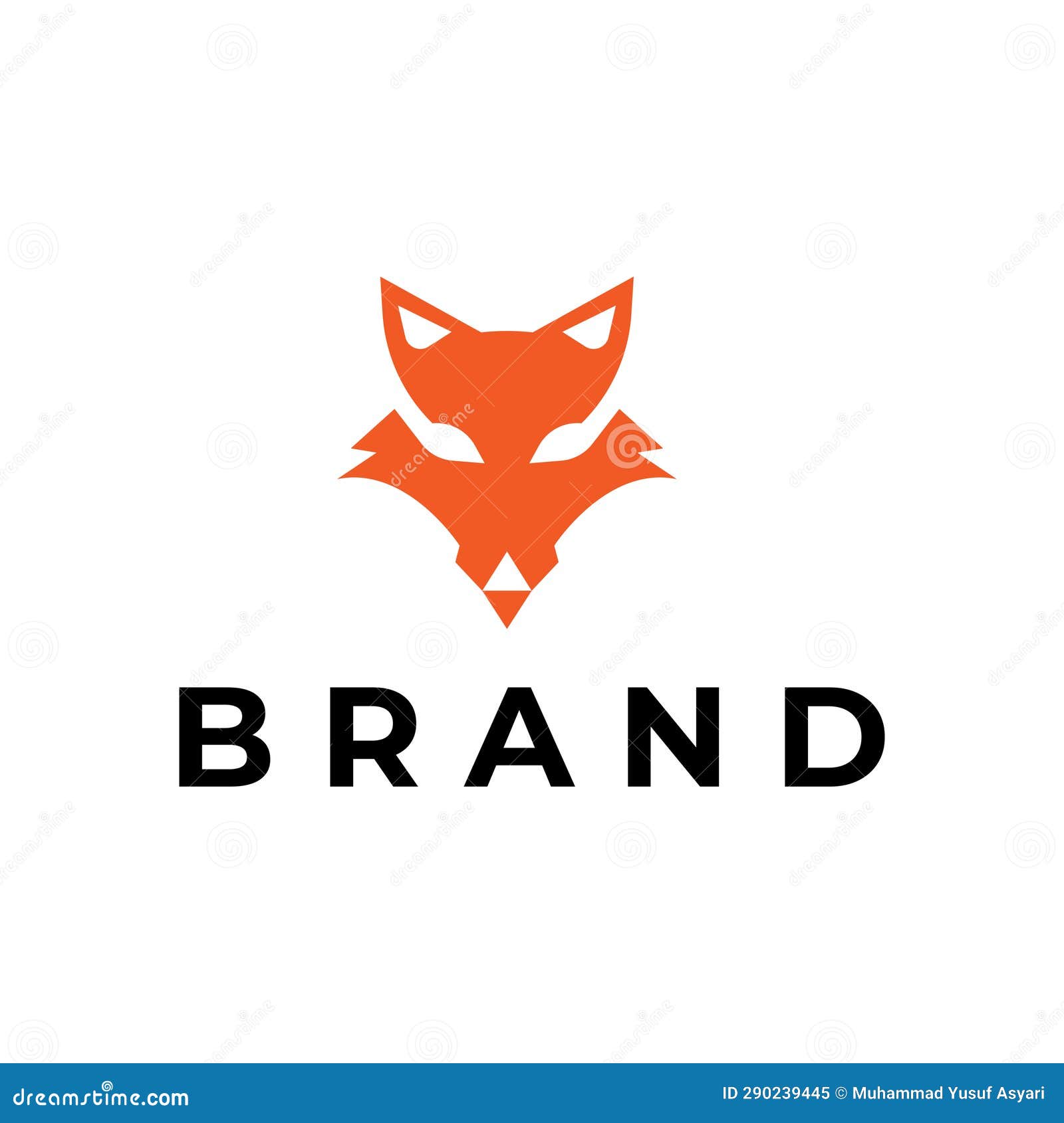 Simple Fox Head Logo with Negative Space Technique Stock Vector ...