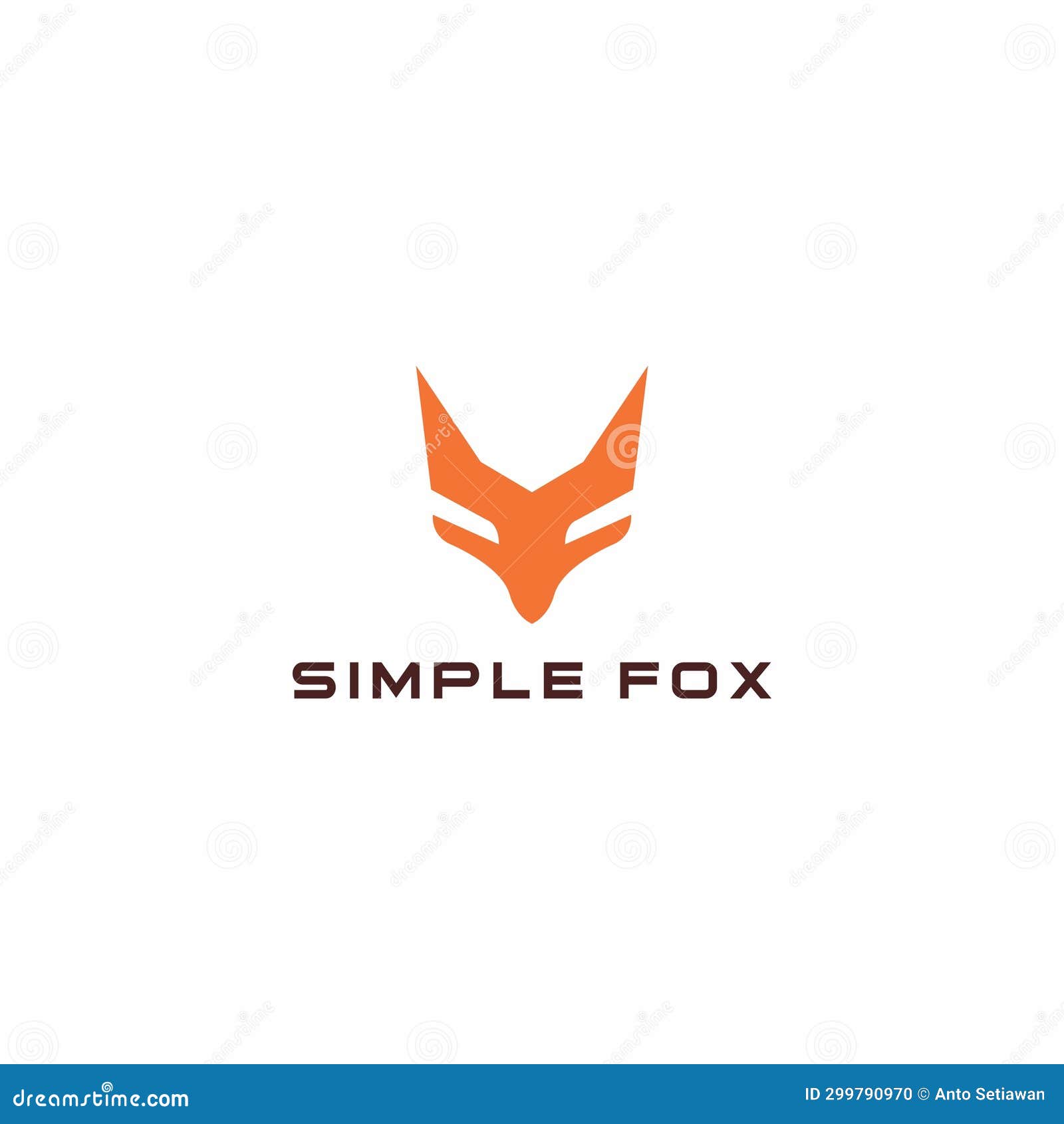 Simple Fox Logo Design. Fox Head Logo Stock Illustration - Illustration ...
