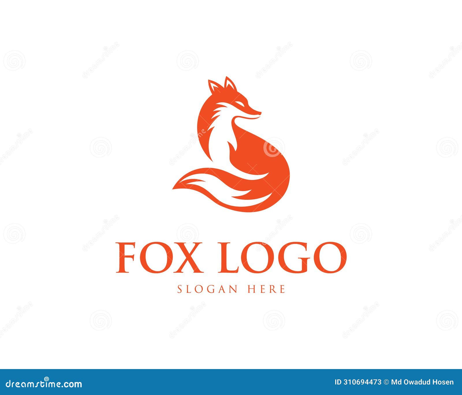 Simple Fox Logo Icon Design. Stock Illustration - Illustration of ...