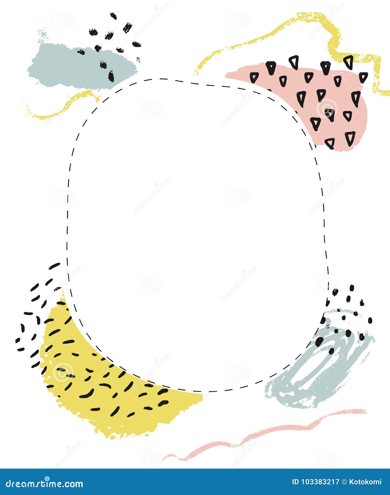 Simple Frame with Abstract Paint Strokes and Ink Dots, Hand Marks ...