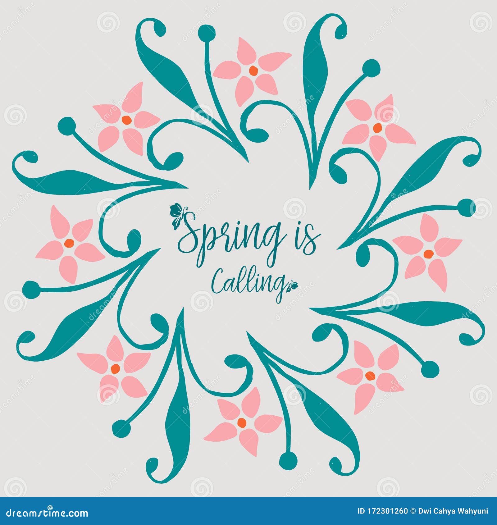 Simple Frame with Antique Leaf and Flower Frame, for Spring Calling ...