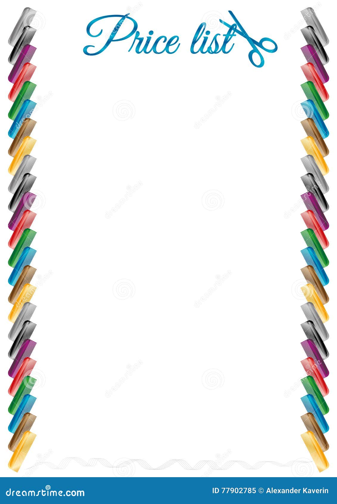 The Simple Frame (price List) with Barber Comb Stock Vector ...