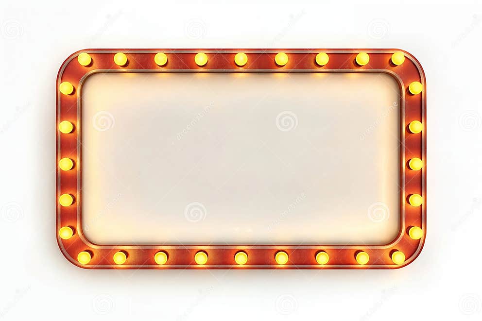 Simple Frame with White Background and Red Border with Lights Stock ...