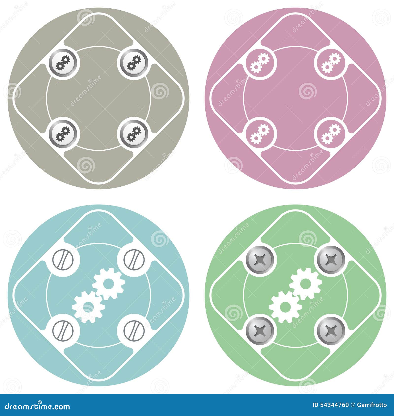 Frames With Cogwheels And Arrows Vector Illustration | CartoonDealer ...