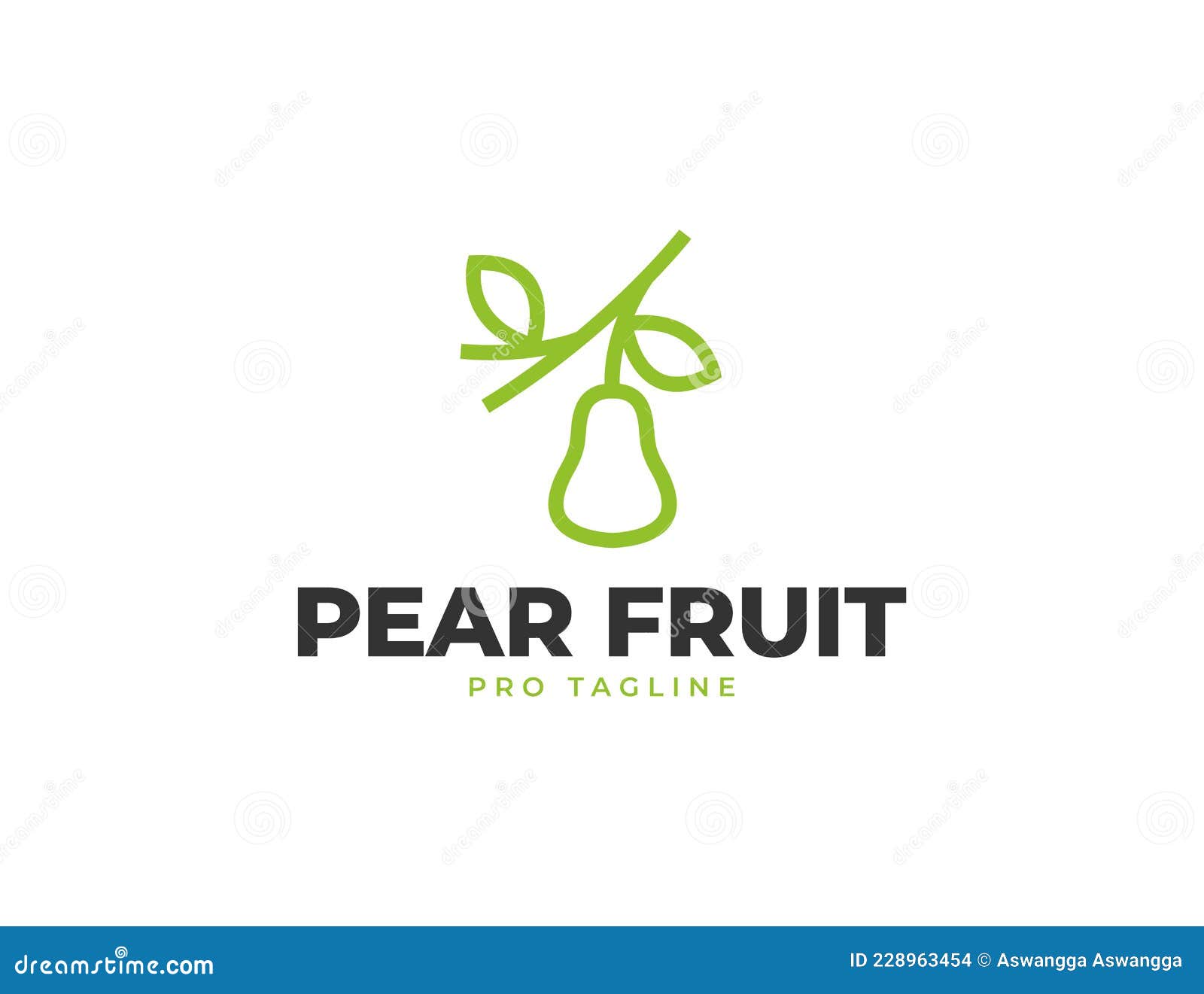Simple Fresh Pear Fruit Logo Illustration Stock Vector - Illustration ...