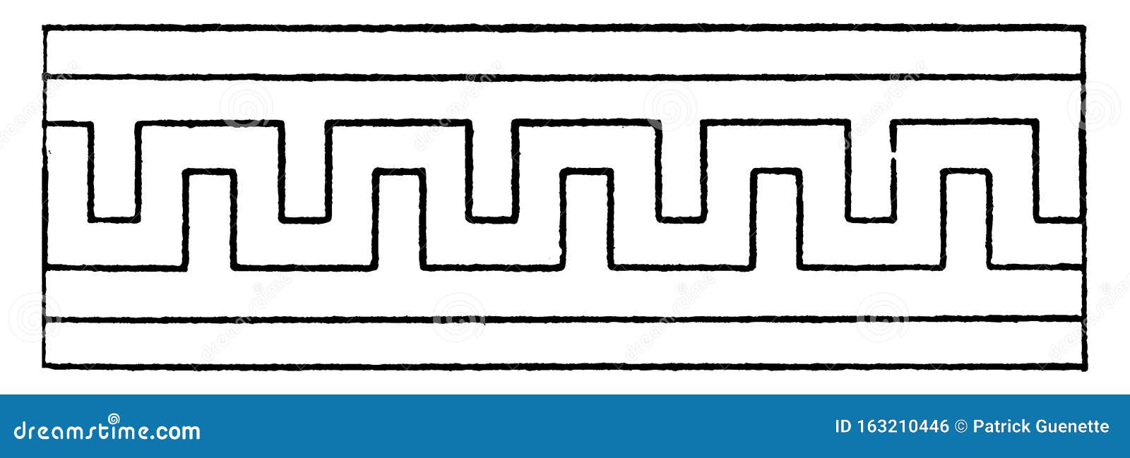 Simple Fret Band Reciprocates Backwards, Vintage Engraving Stock Vector ...