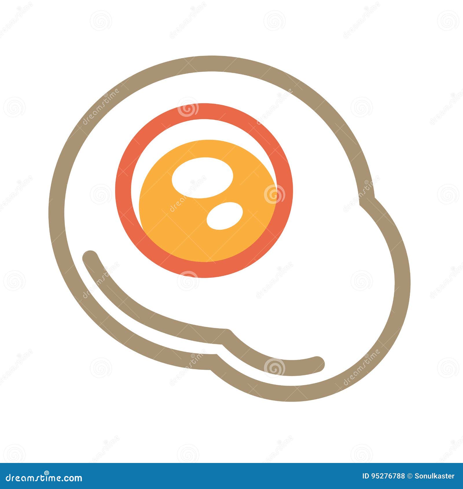 Simple fried eggs stock vector. Illustration of meal - 95276788