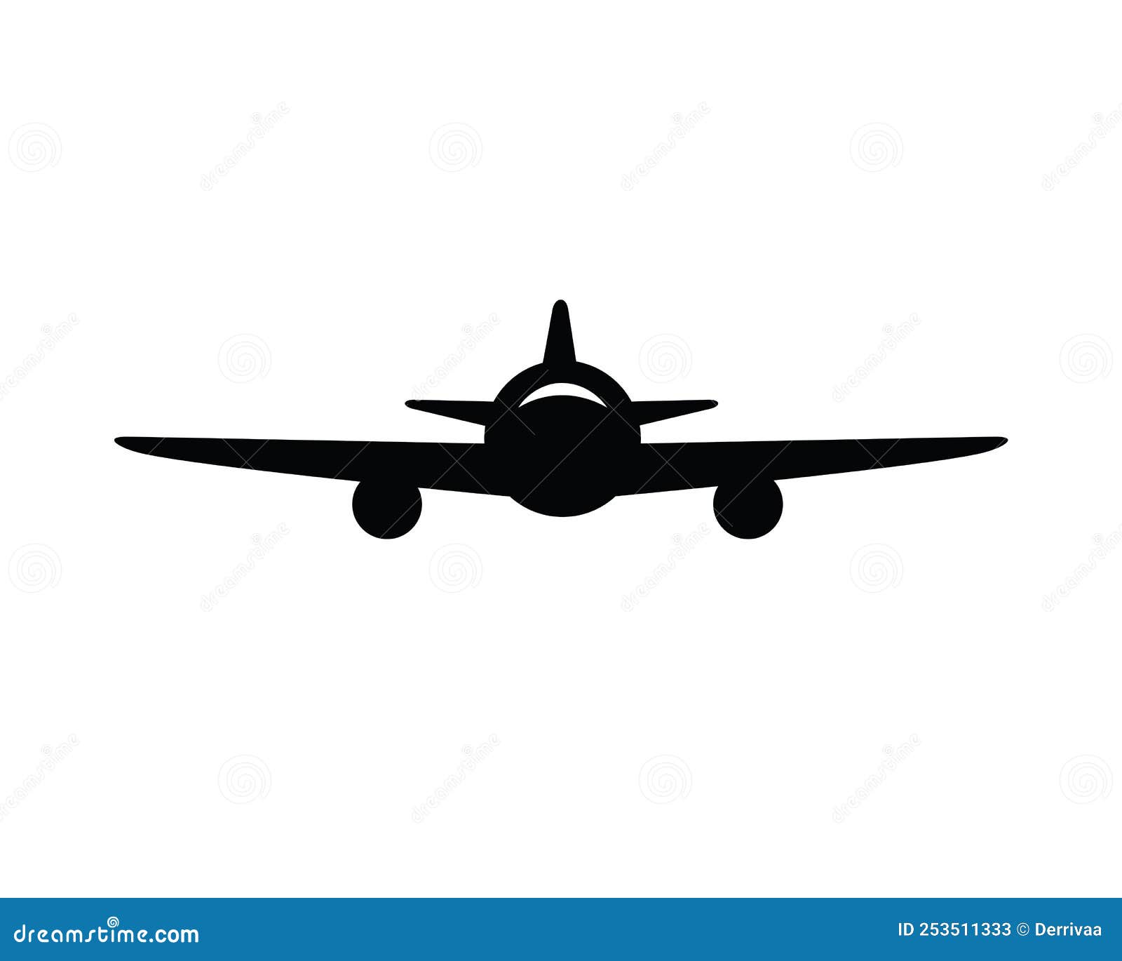 Simple Front View of Flying Plane Illustration Stock Vector ...