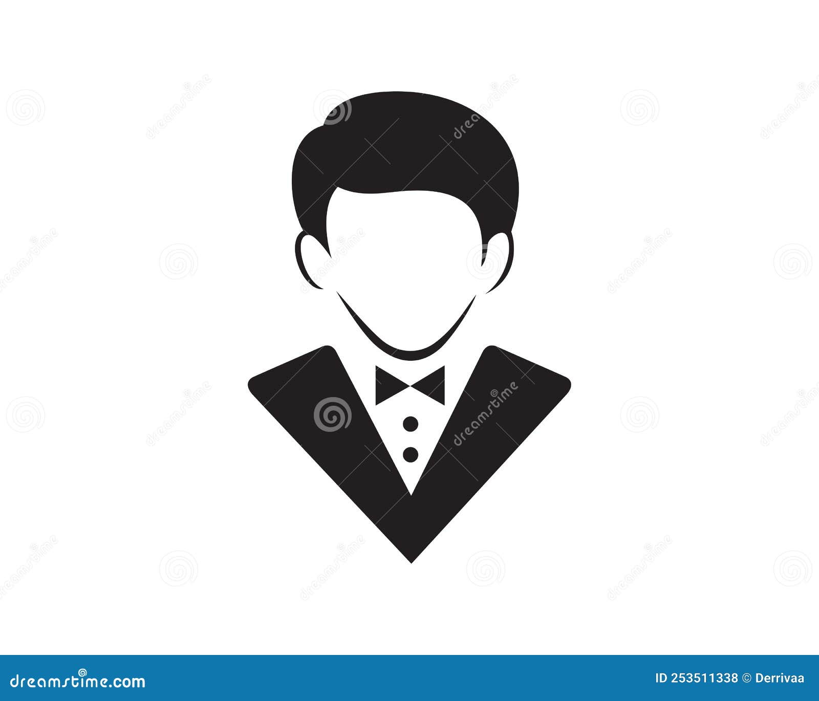 Simple Front View of Waiter Illustration Stock Vector - Illustration of ...
