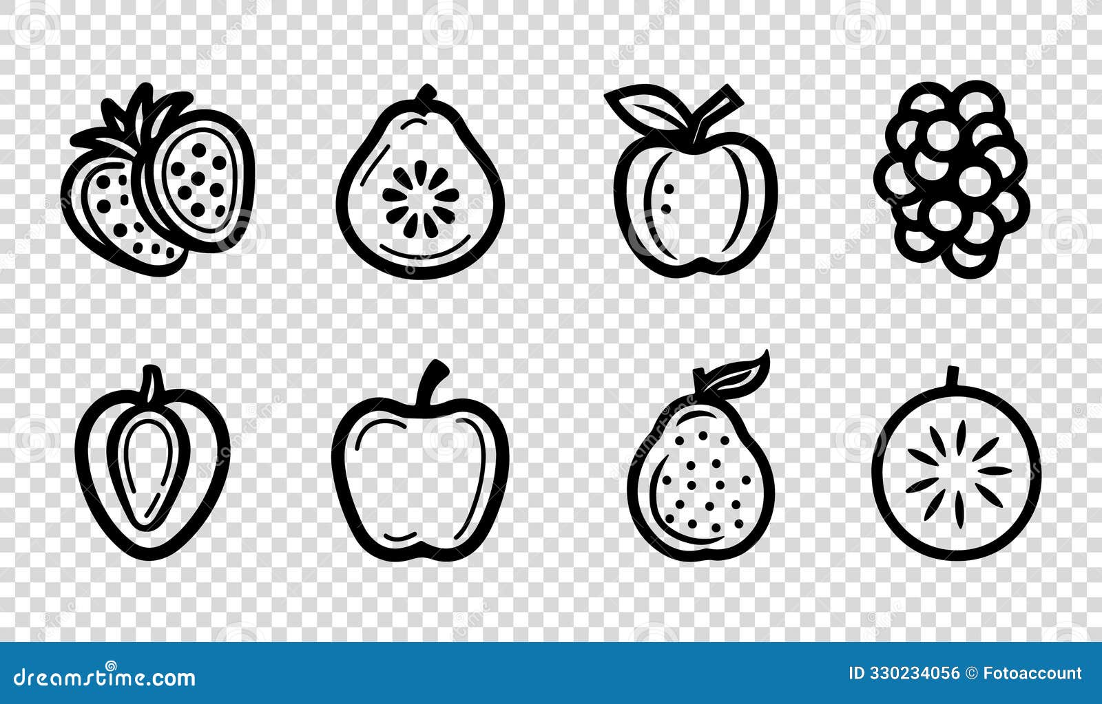 Simple Fruit Icons - Different Vector Illustrations Isolated on ...