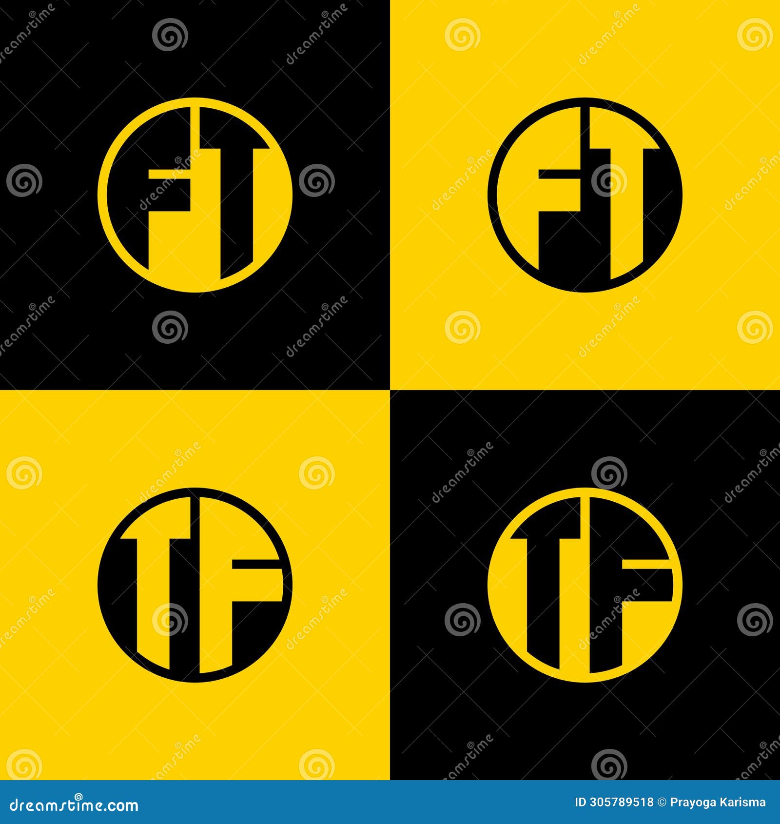 Simple FT and TF Letters Circle Logo Set, Suitable for Business with FT ...