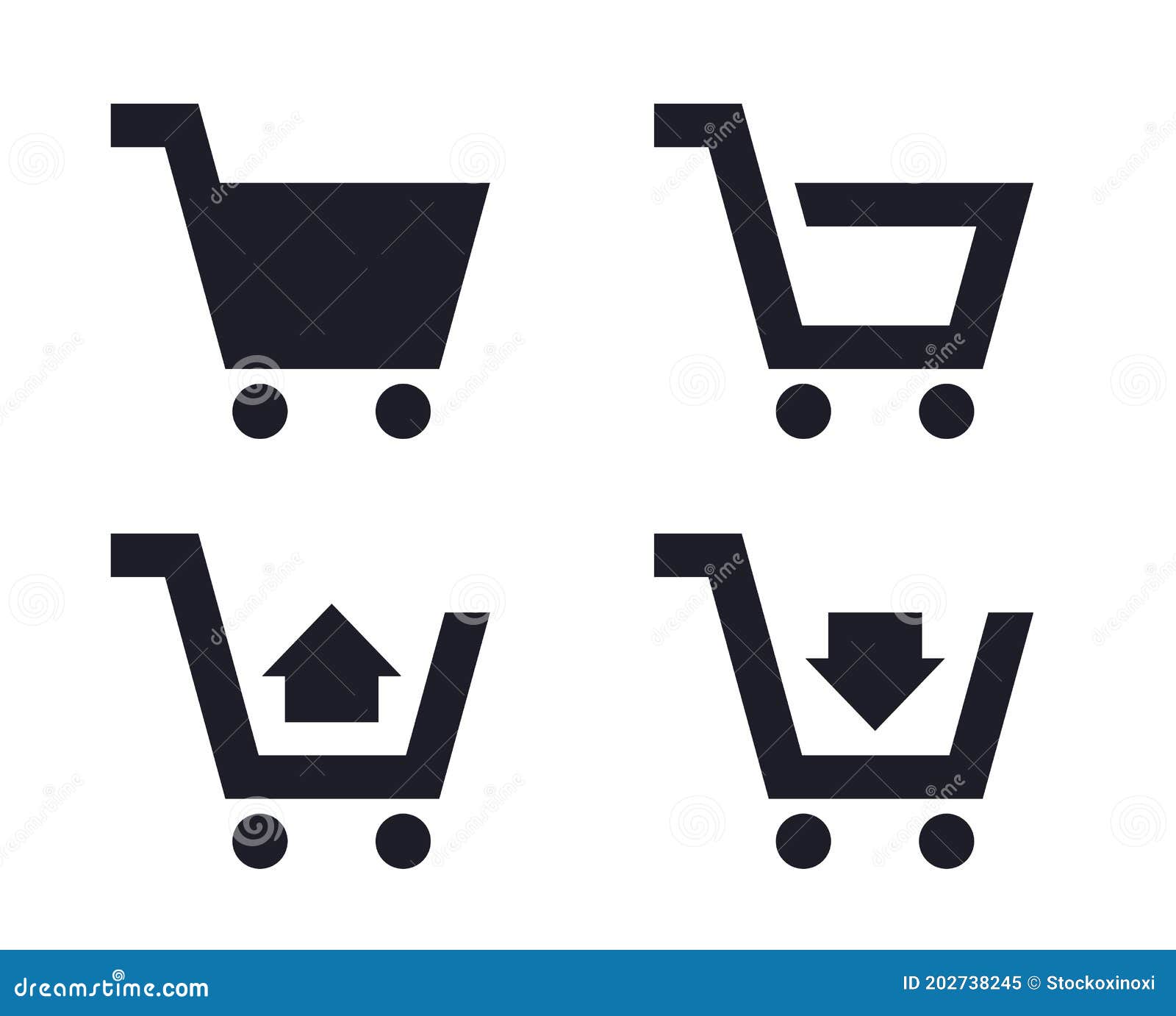 Simple Full and Empty Shopping Cart Symbol Icon Stock Vector ...