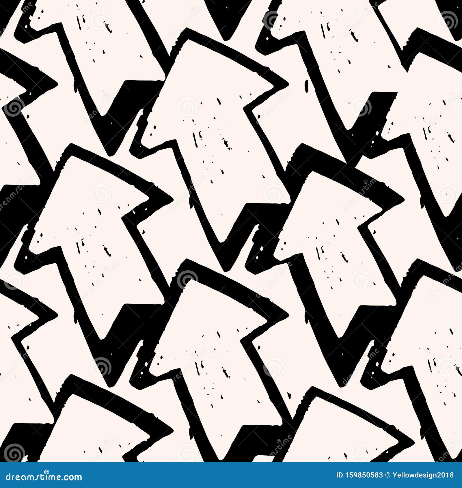 Simple Fun Arrow Seamless Pattern. Arrows Pattern Backdrop on Black ...