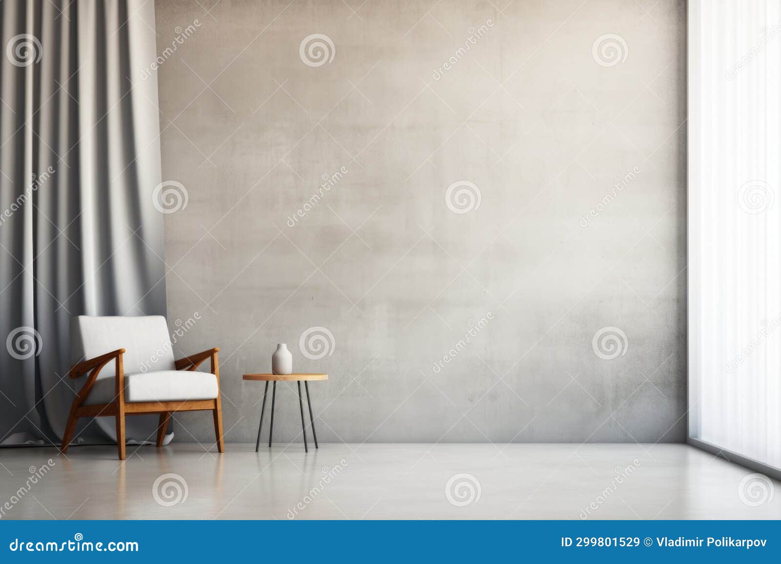 A Simple and Functional Setup of a Chair and Table in a Room. Suitable ...