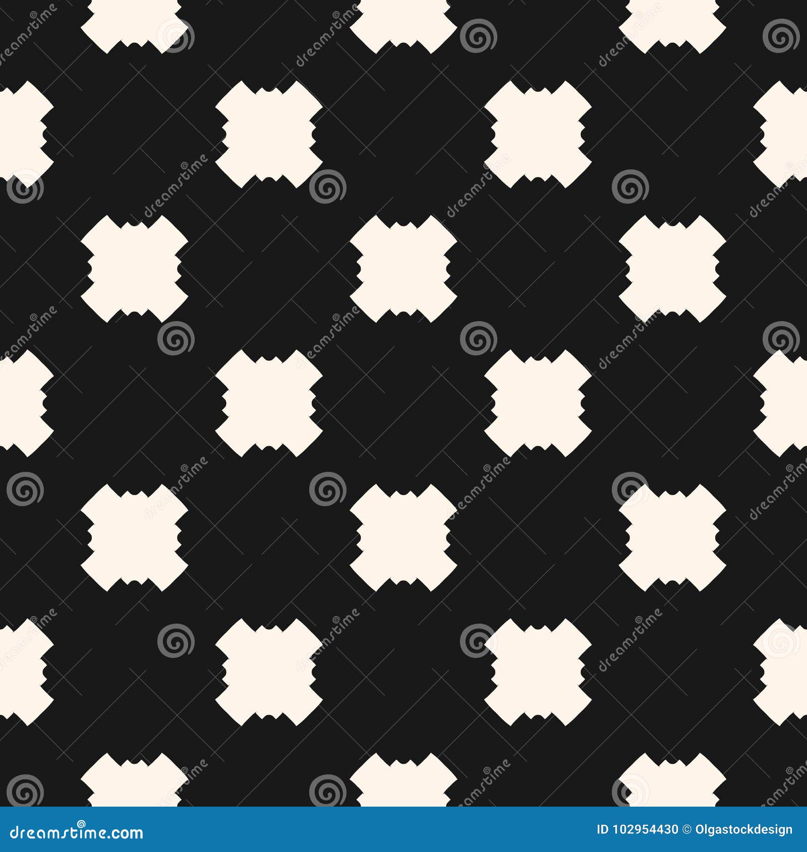 Simple Funky Style Vector Seamless Pattern with Square Crosses Stock ...