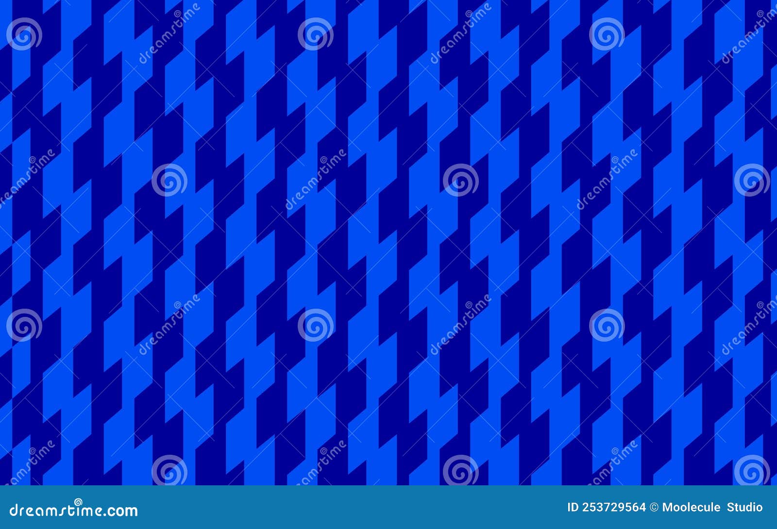 Simple Futuristic Blue Zigzag Pattern Background. Stock Illustration ...