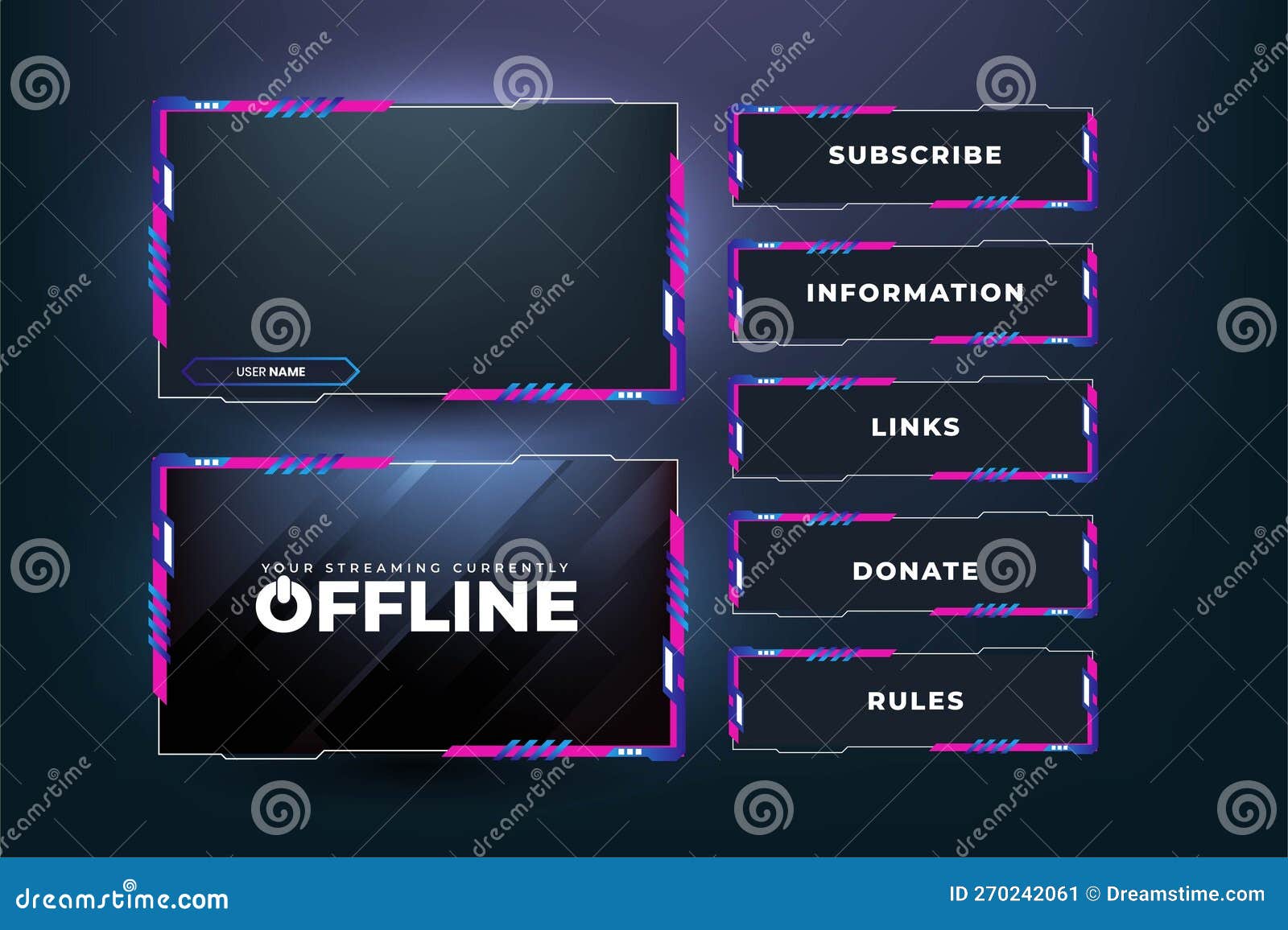 Simple Futuristic Gaming Screen Panel Vector with Abstract Shapes ...