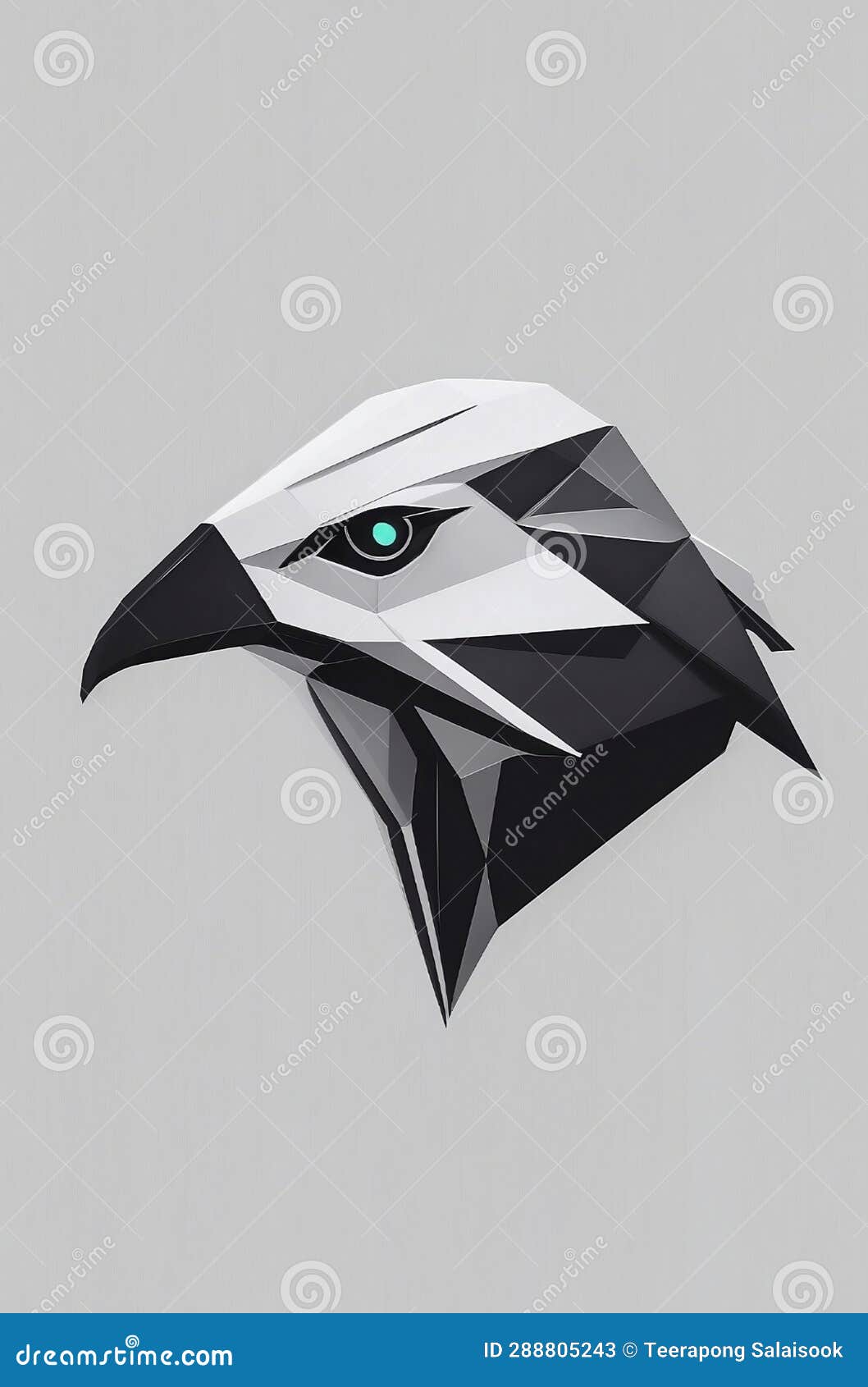 A Simple Futuristic Geometric Shape of White Eagle Head Stock Image ...