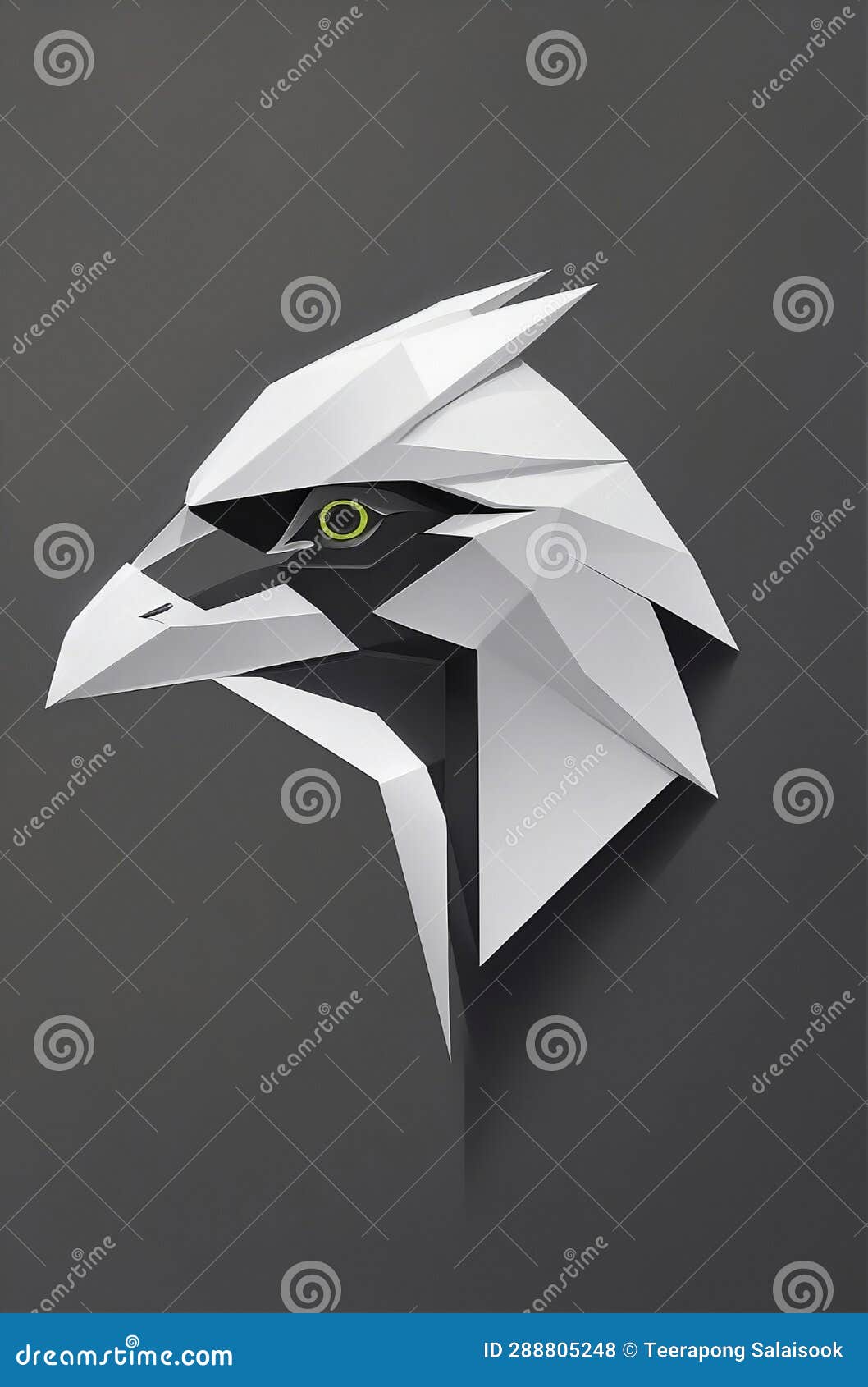 A Simple Futuristic Geometric Shape of White Eagle Head Stock Photo ...