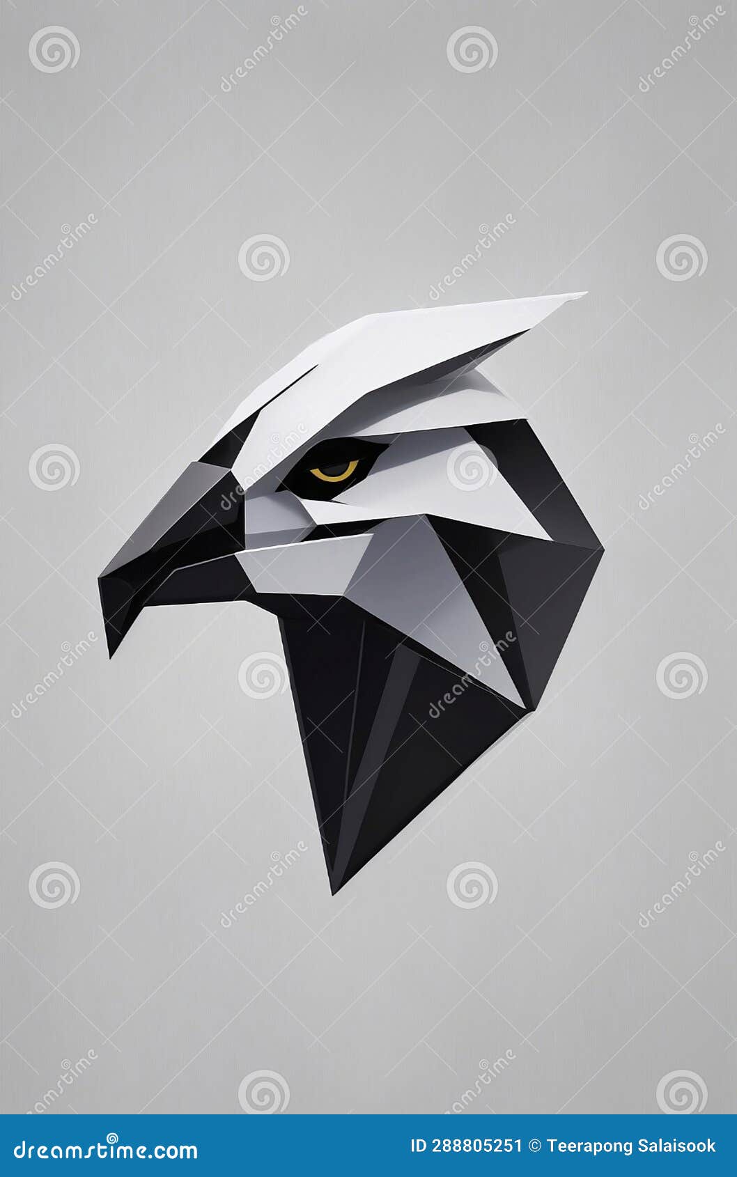 A Simple Futuristic Geometric Shape of White Eagle Head Stock ...