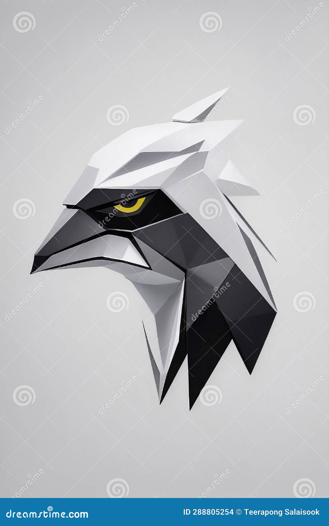 A Simple Futuristic Geometric Shape of White Eagle Head Stock ...