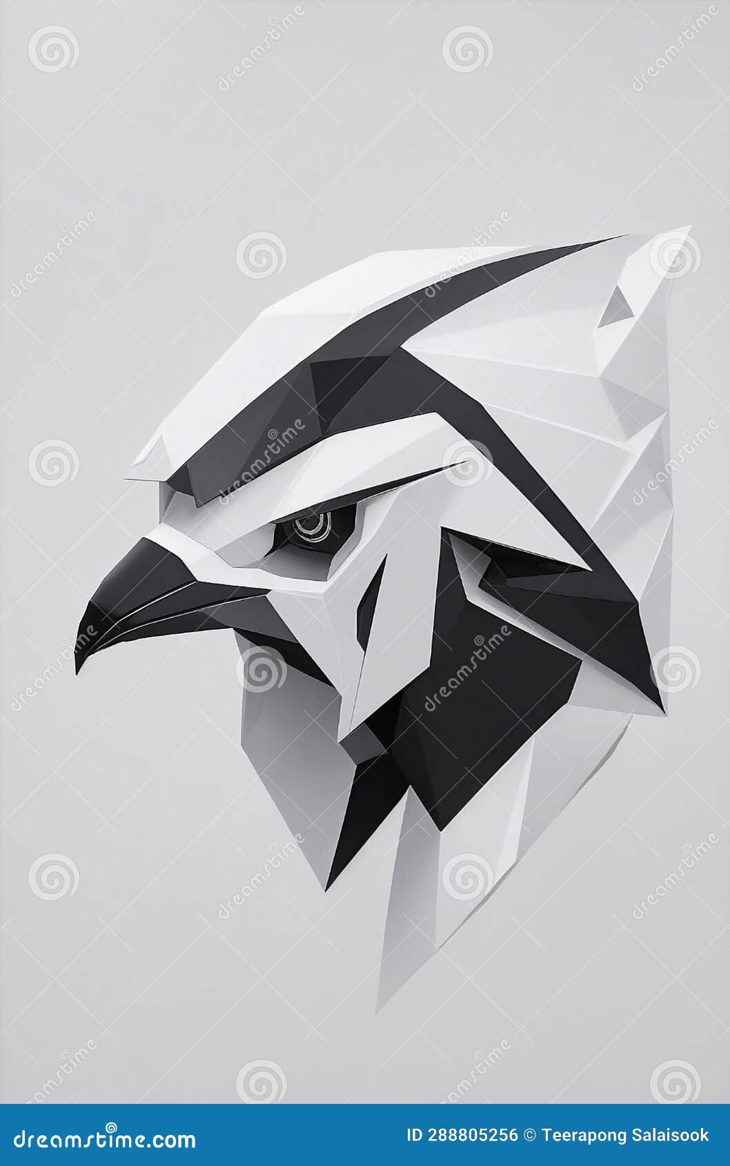 A Simple Futuristic Geometric Shape of White Eagle Head Stock ...