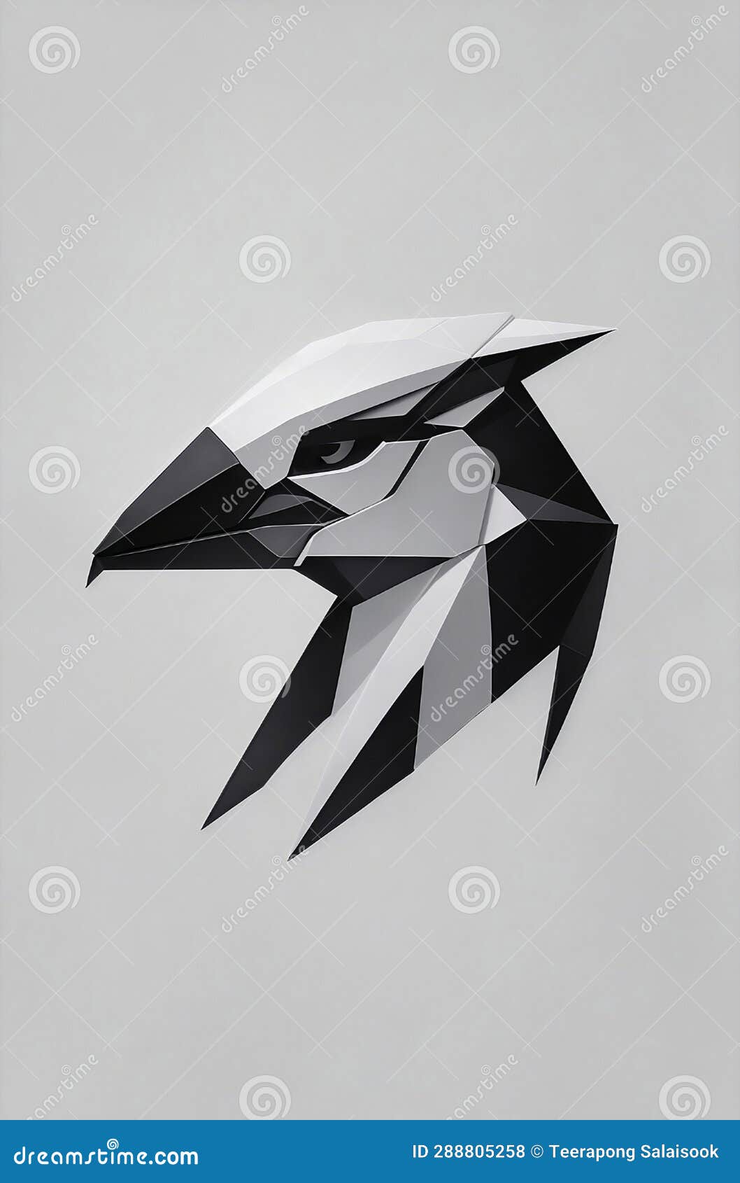 A Simple Futuristic Geometric Shape of White Eagle Head Stock ...