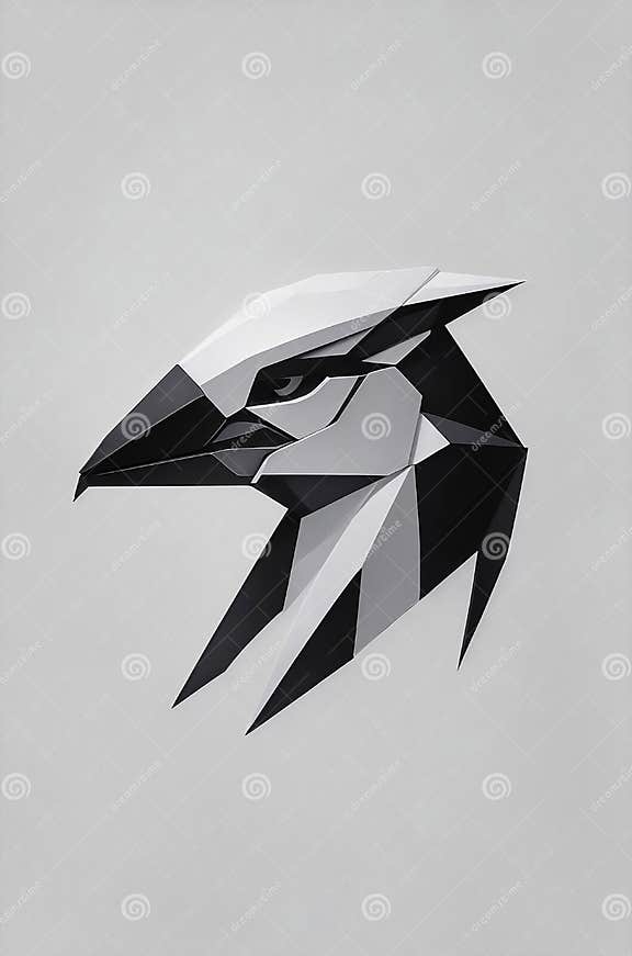 A Simple Futuristic Geometric Shape of White Eagle Head Stock ...