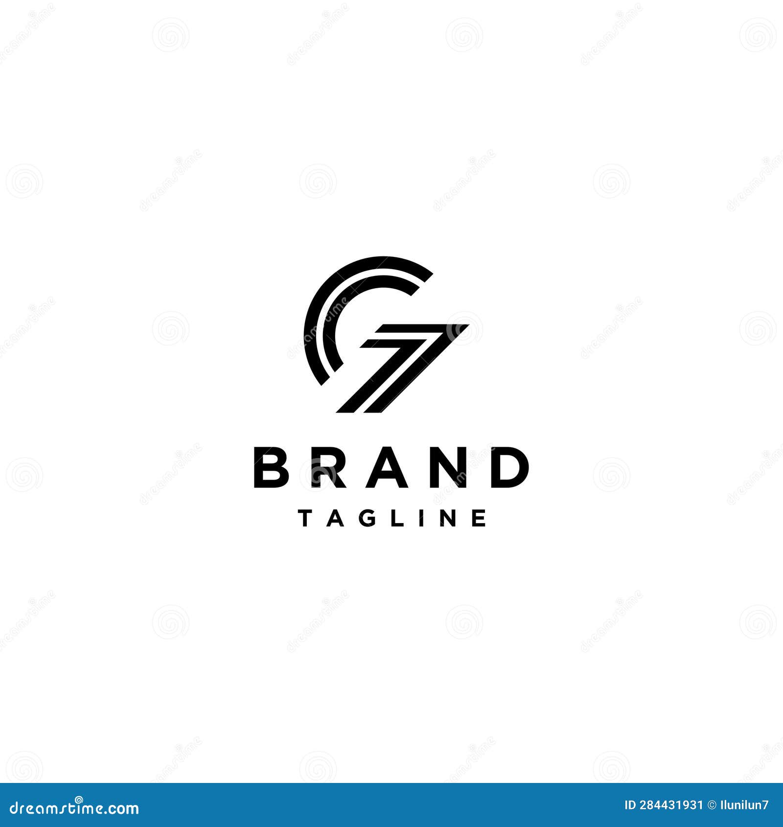 Simple G7 Double Lines Logo Design Stock Vector - Illustration of ...