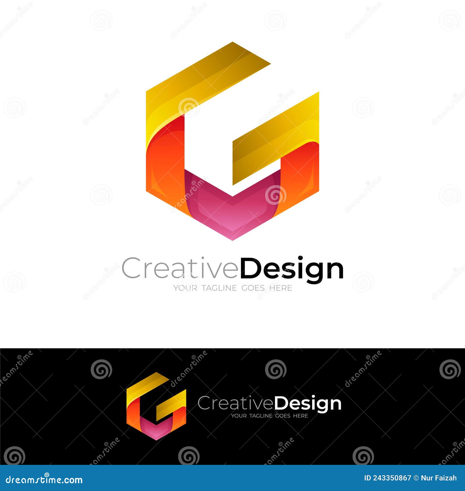 Simple G Logo with Hexagon Design Vector, Colorful Style Stock Vector ...